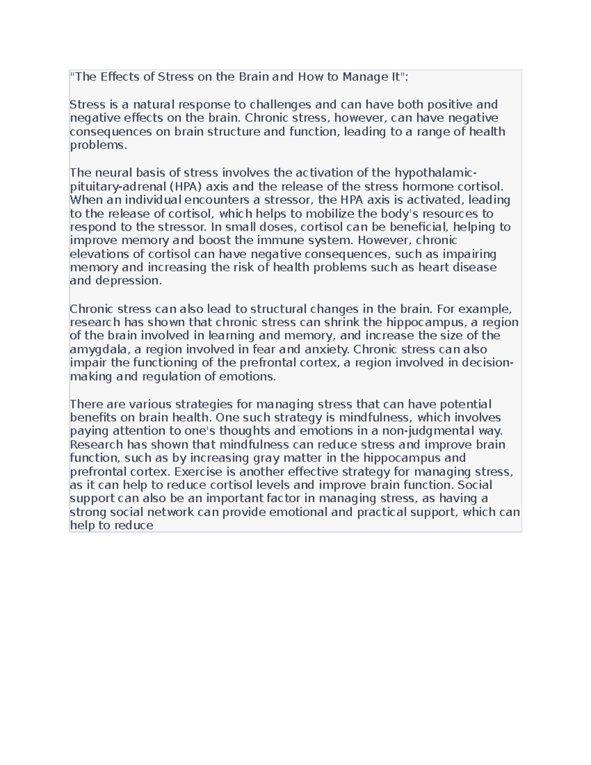 The Effects of Stress on the Brain and How to Manage It - "The Effects ...