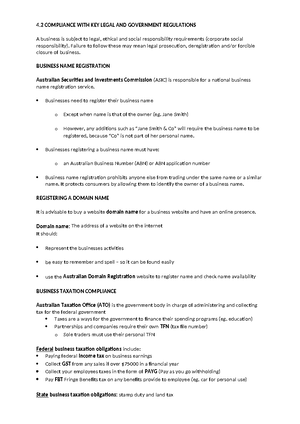 VCE Business Management UNIT 1 AOS2 - UNIT 1 – AOS 2 REVIEW BUSINESS ...