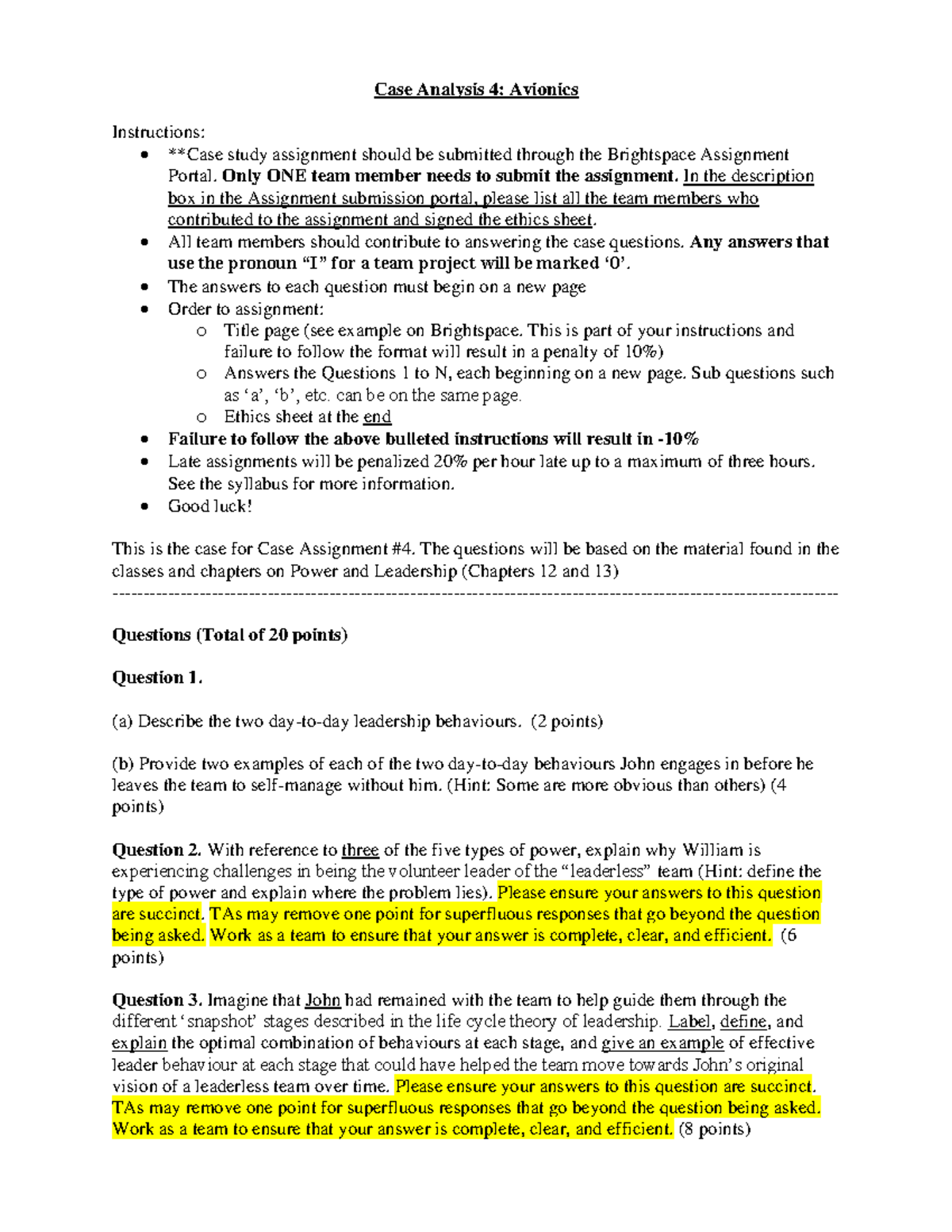 Case Analysis 4 FALL 2021 Avionics - Case Analysis 4: Avionics ...