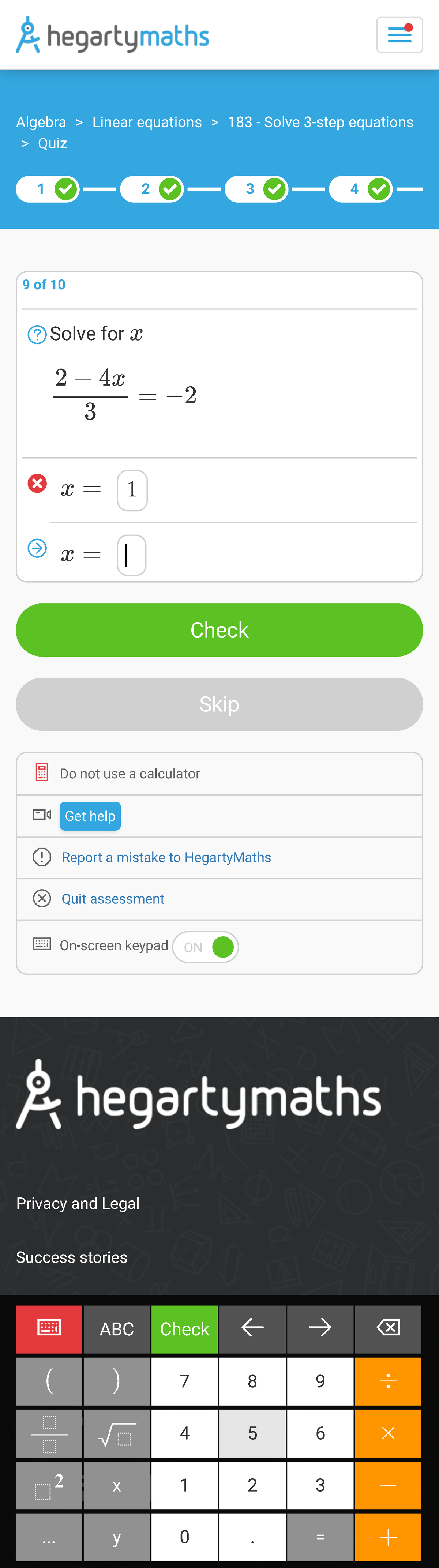 Hegarty Maths - Gggddvs - Algebra > Linear equations > 183 - Solve 3 ...