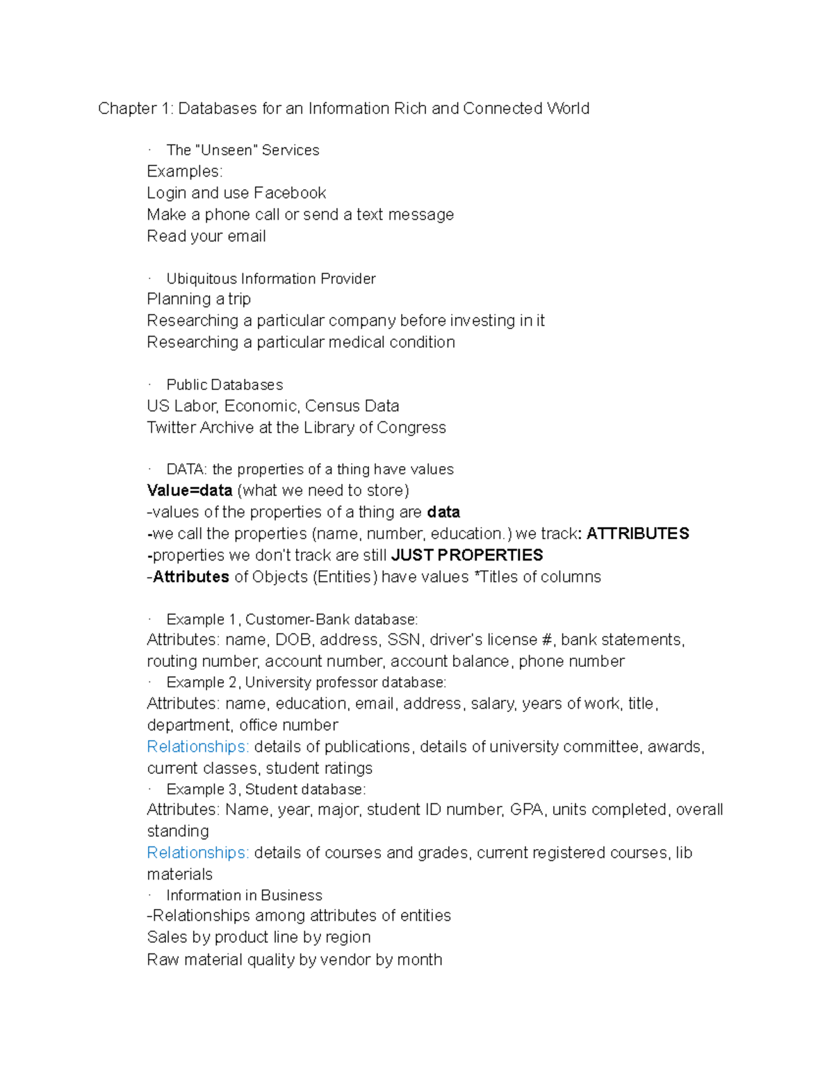 Chapter 1 Databases for an Information Rich and Connected World - ) we ...
