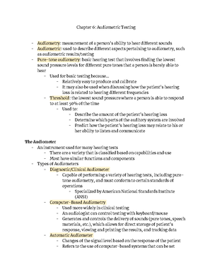 1.19.2022 Audiology Notes - Introduction To Audiology Shadowing ...