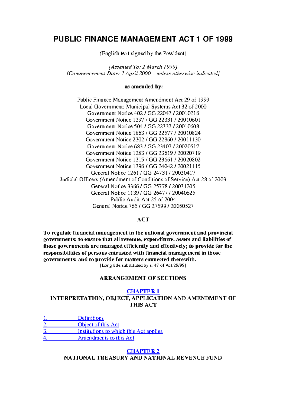 Public Finance Management ACT 1 OF 1999 UFH Studocu Public Finance Management ACT 1 OF 1999 UFH Studocu