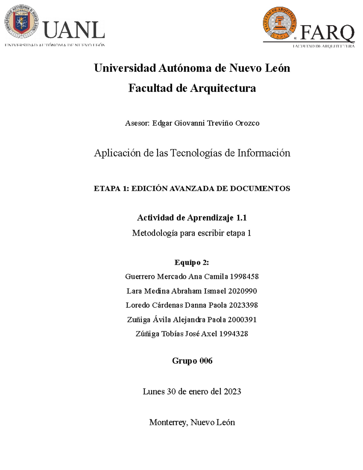 Estilos E2 - Word - Universidad Autónoma de Nuevo León Facultad de ...