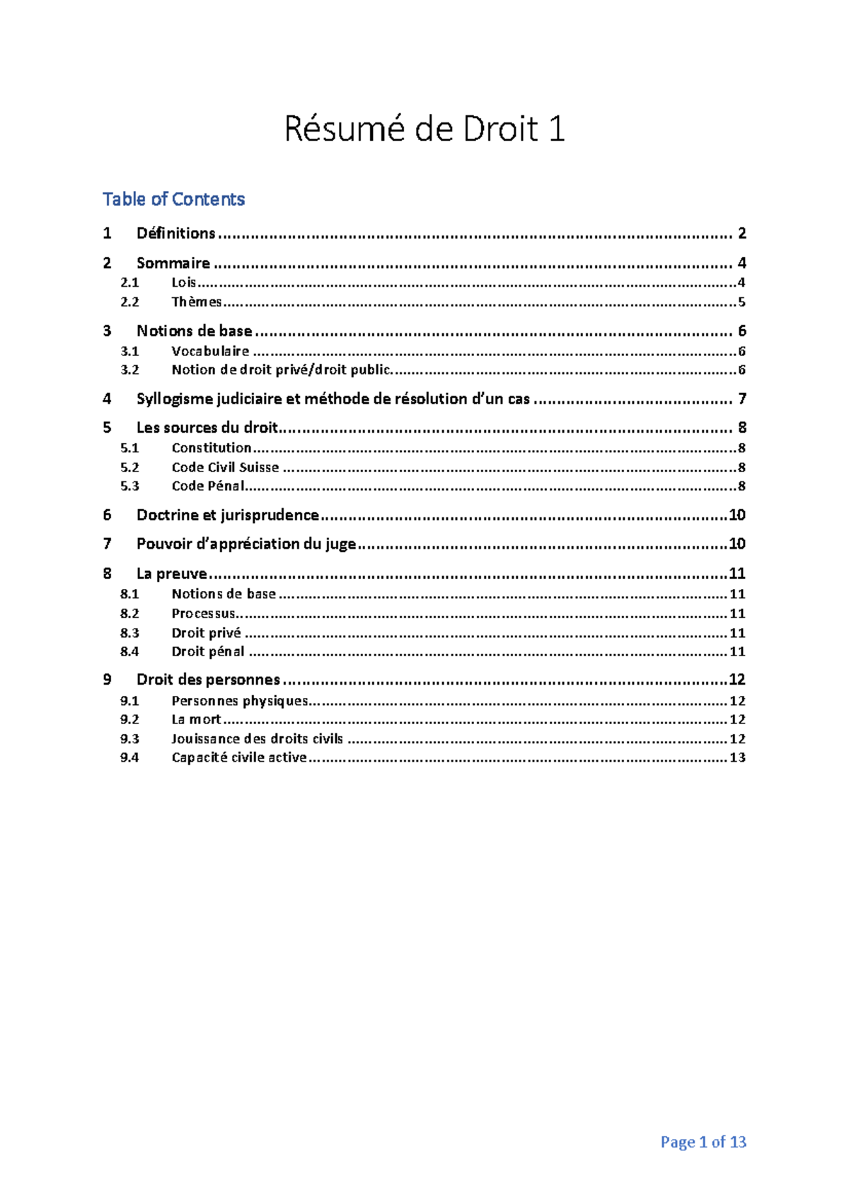 Résumé de droit 1 - Warning: TT: undefined function: 32 Warning: TT: undefined function: 32 ...