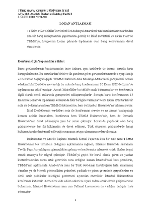 ATA 103 1. ÜNİTE - ATA 103 - ÜNİTE DERS NOTLARI 2019- 2020 Güz Dönemi ...