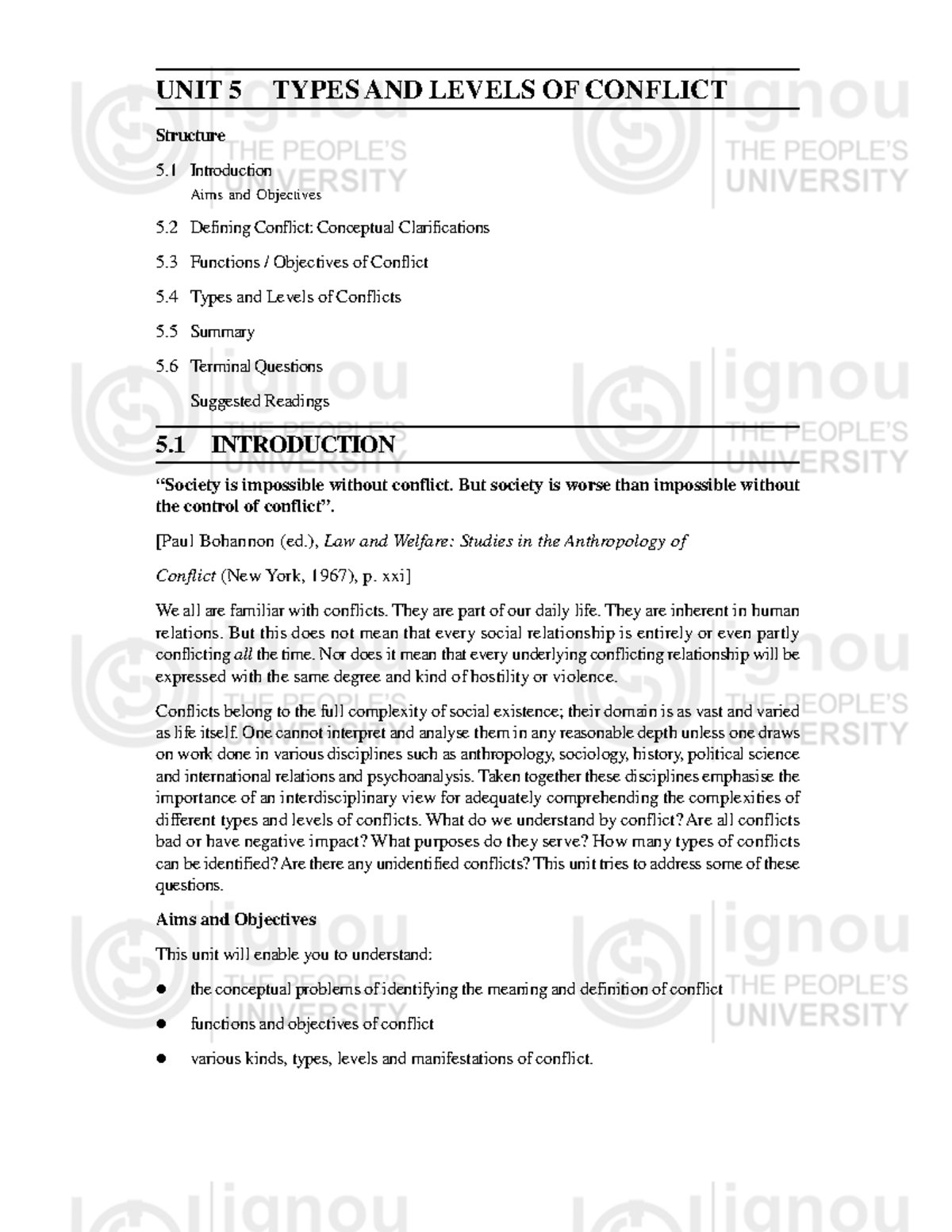 Types and level of conflict.pdf - UNIT 5 TYPES AND LEVELS OF CONFLICT ...