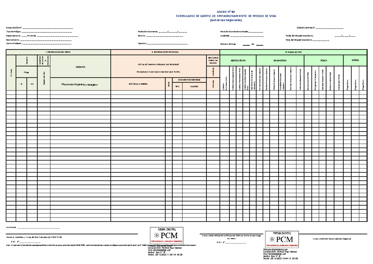 Anexo N° 04 -formulario 2B-empadronamiento-familiar-y-medios-de-vida-gobierno-regional ...