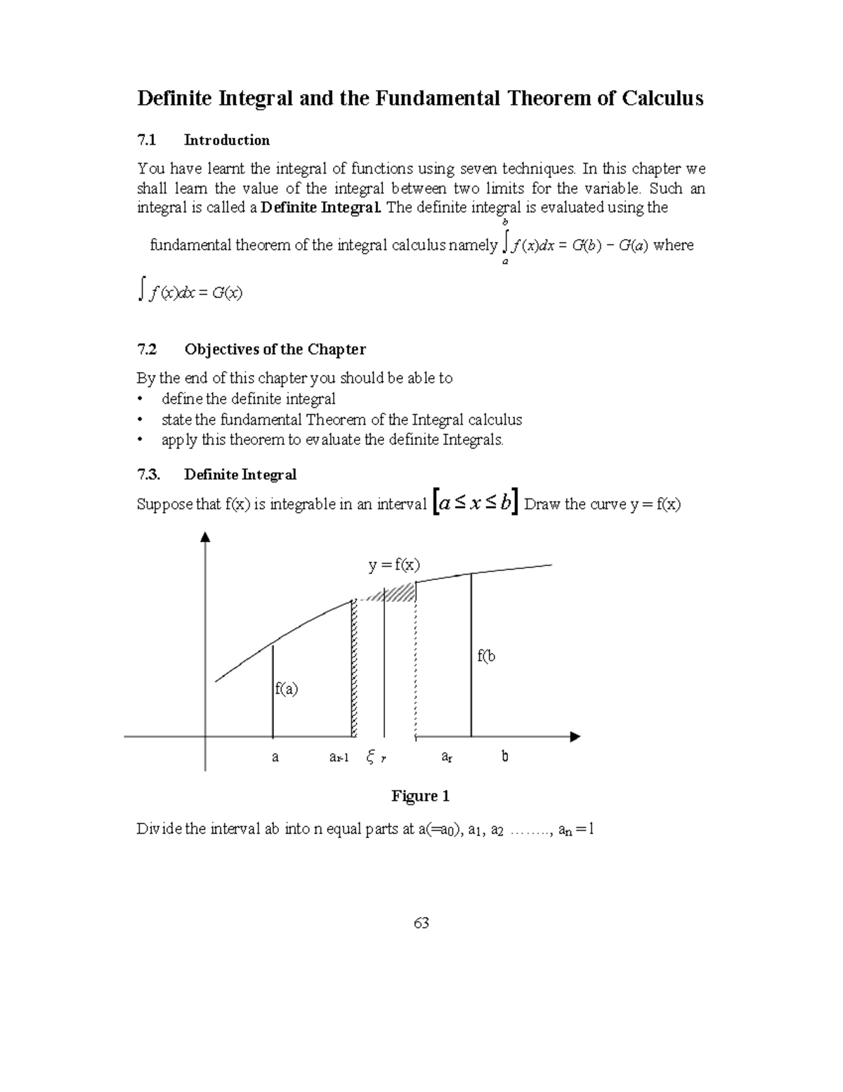 Definite Integral and the Fundamental Theorem of Calculus - In this ...