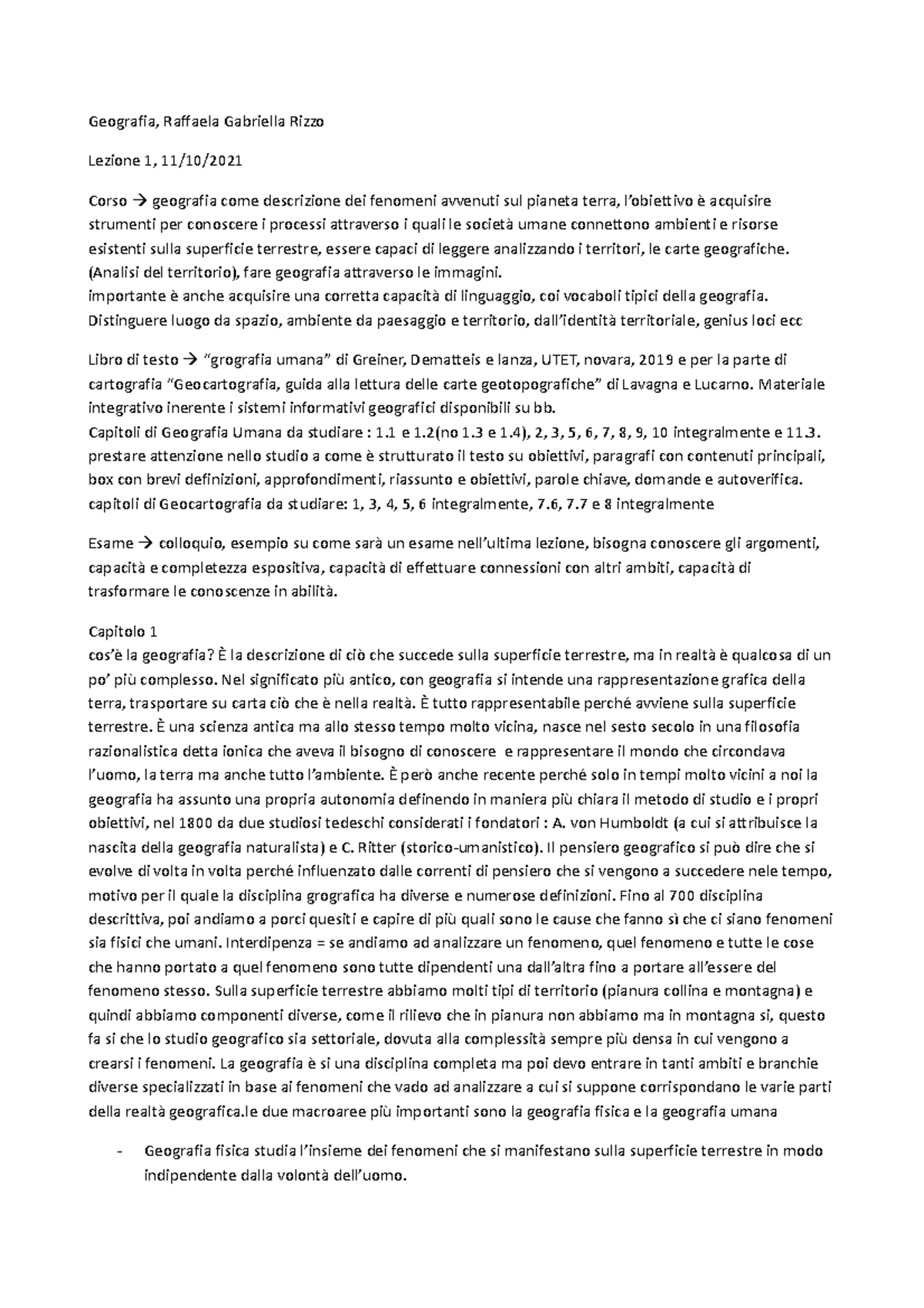 Geografia - Appunti lezione - Geografia, Raffaela Gabriella Rizzo ...