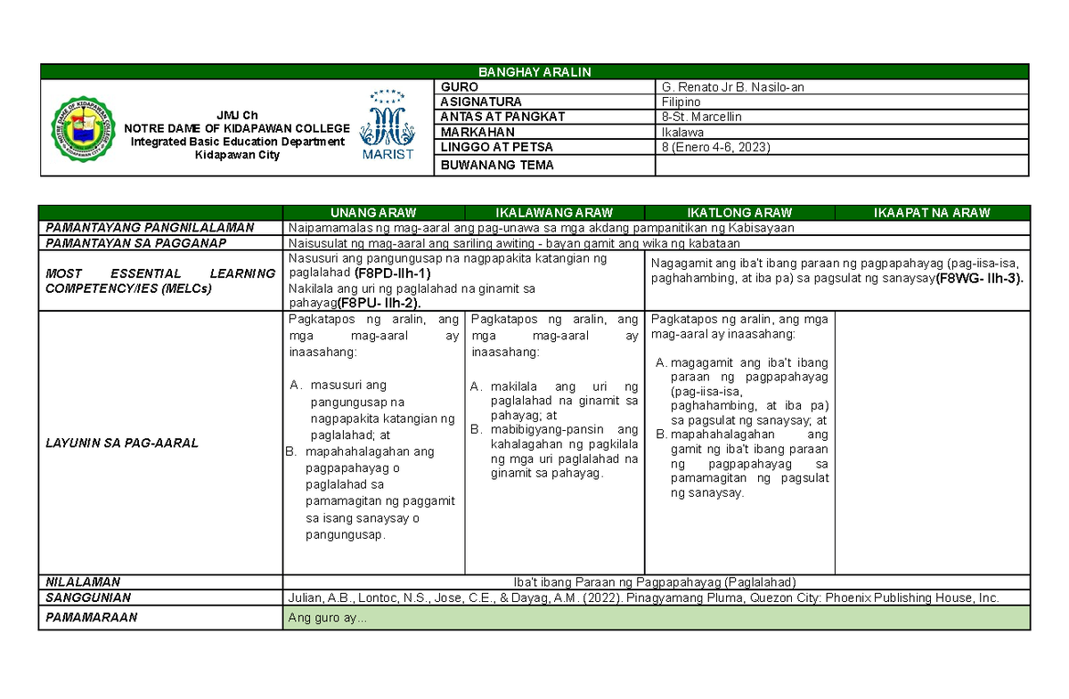 Filipino 8- WEEK 8 - asfafaga - Auditing and Assurance Services: an ...