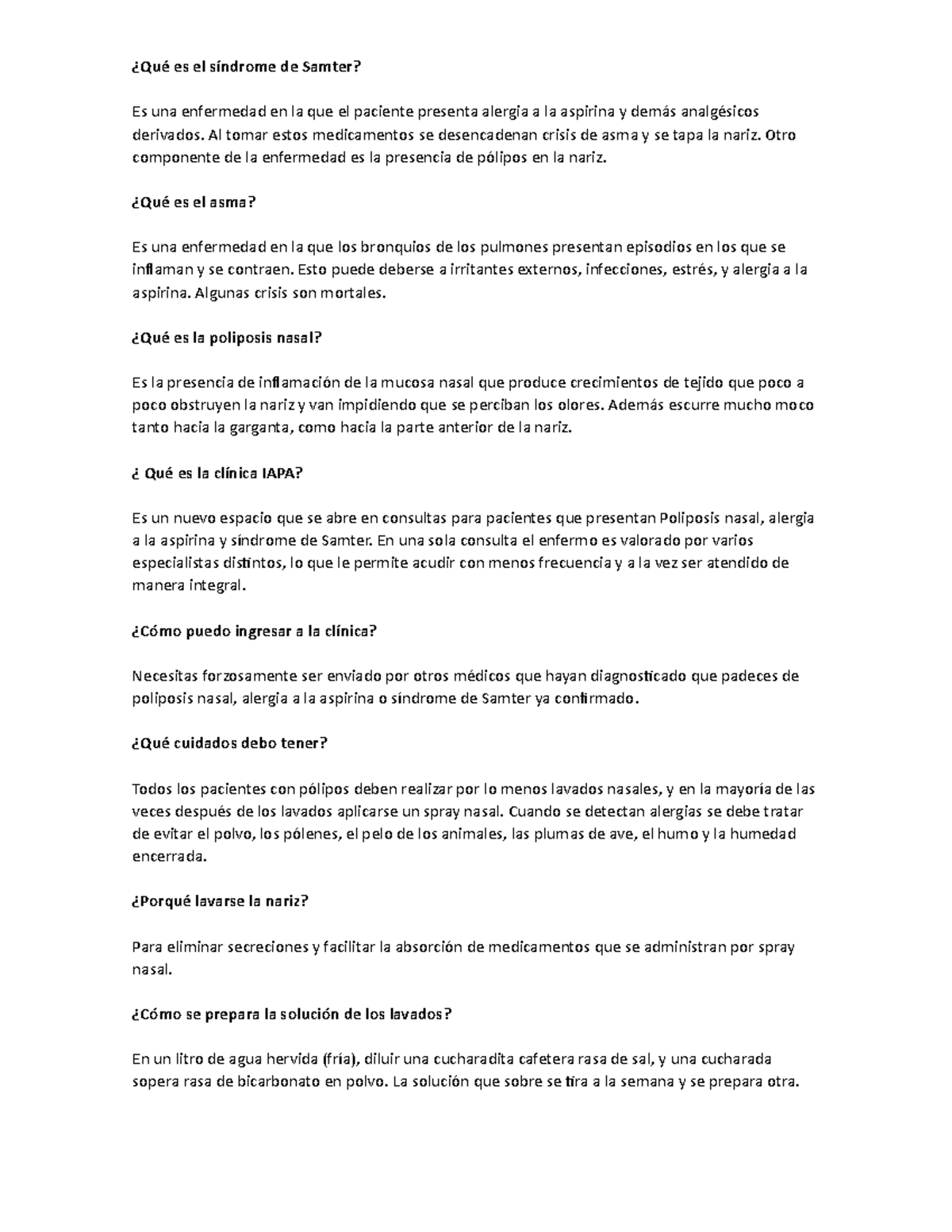 Síndrome de Samter - sindrome de santer - ¿Qué es el síndrome de Samter ...