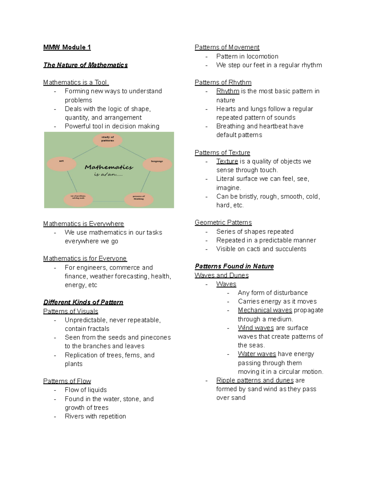 MMW Reviewer - Module 1 and 2 - MMW Module 1 The Nature of Mathematics ...