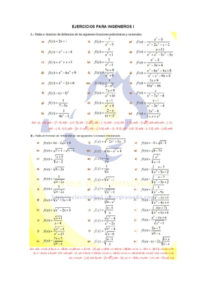 S01 s1 Cálculo de dominios de funciones y función lineal - INGENIEROS I EJERCICIOS S01 Determine ...