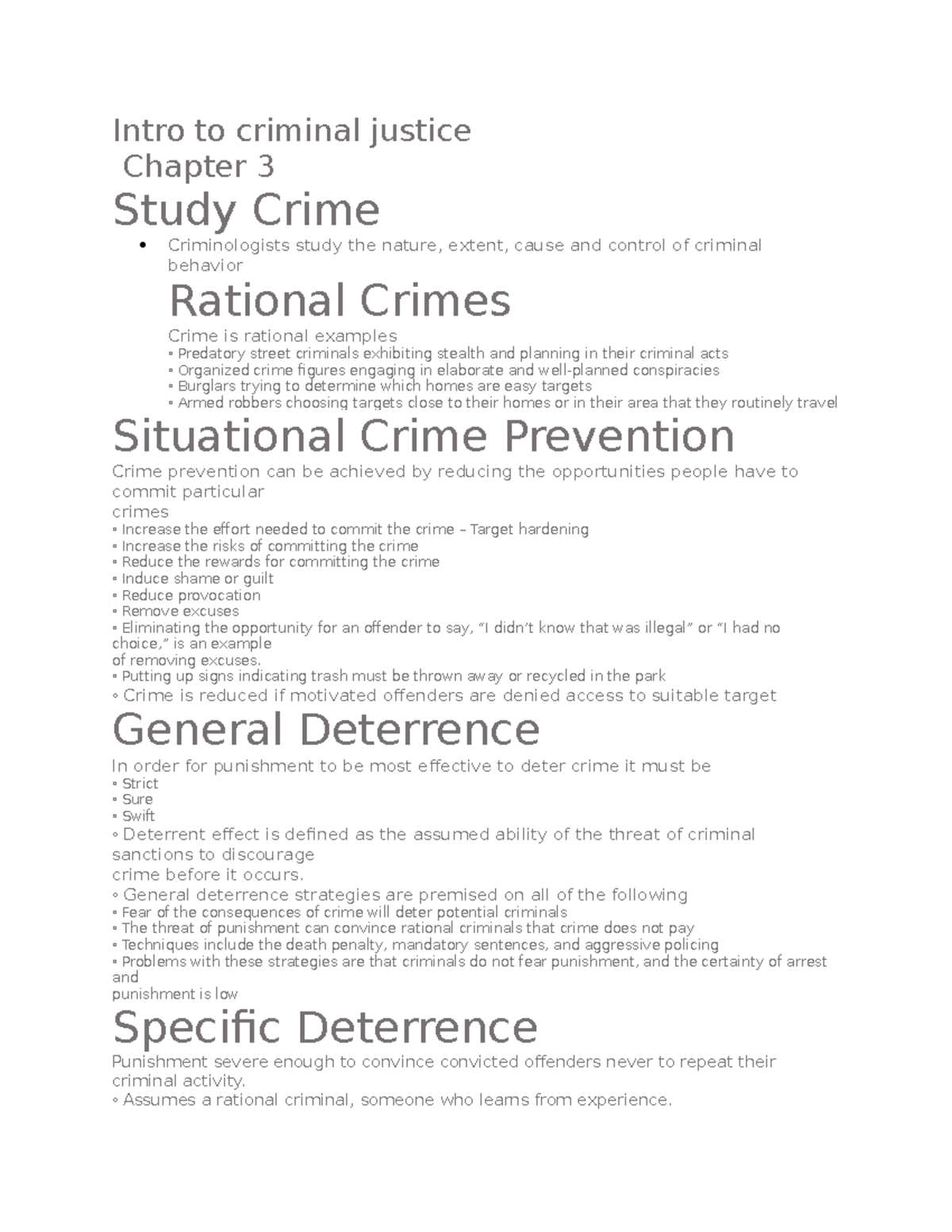Online notes pt3 - Intro to criminal justice Chapter 3 Study Crime ...