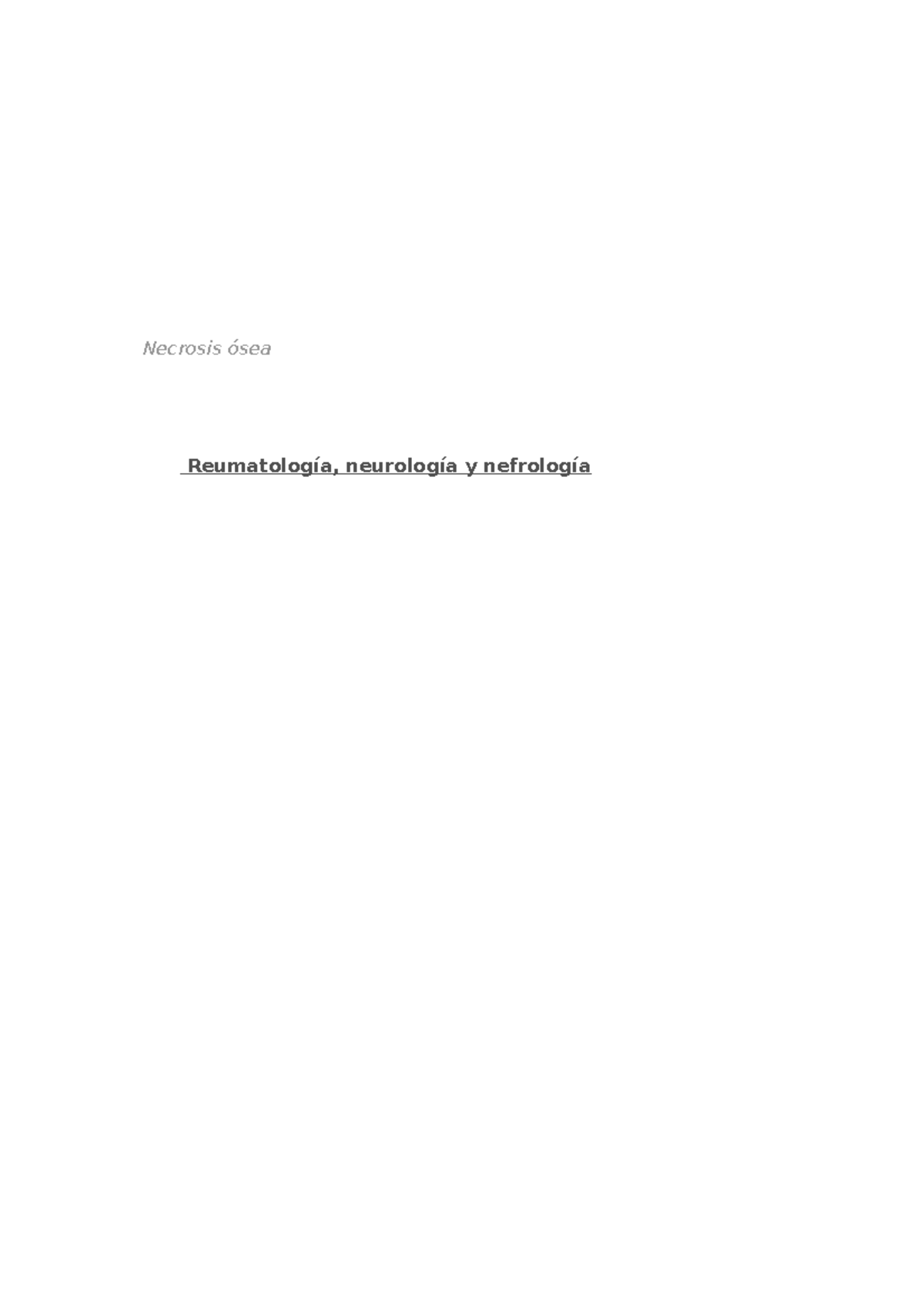 Neuro Necrosis ósea - Apuntes 5 - Necrosis ósea Reumatología ...