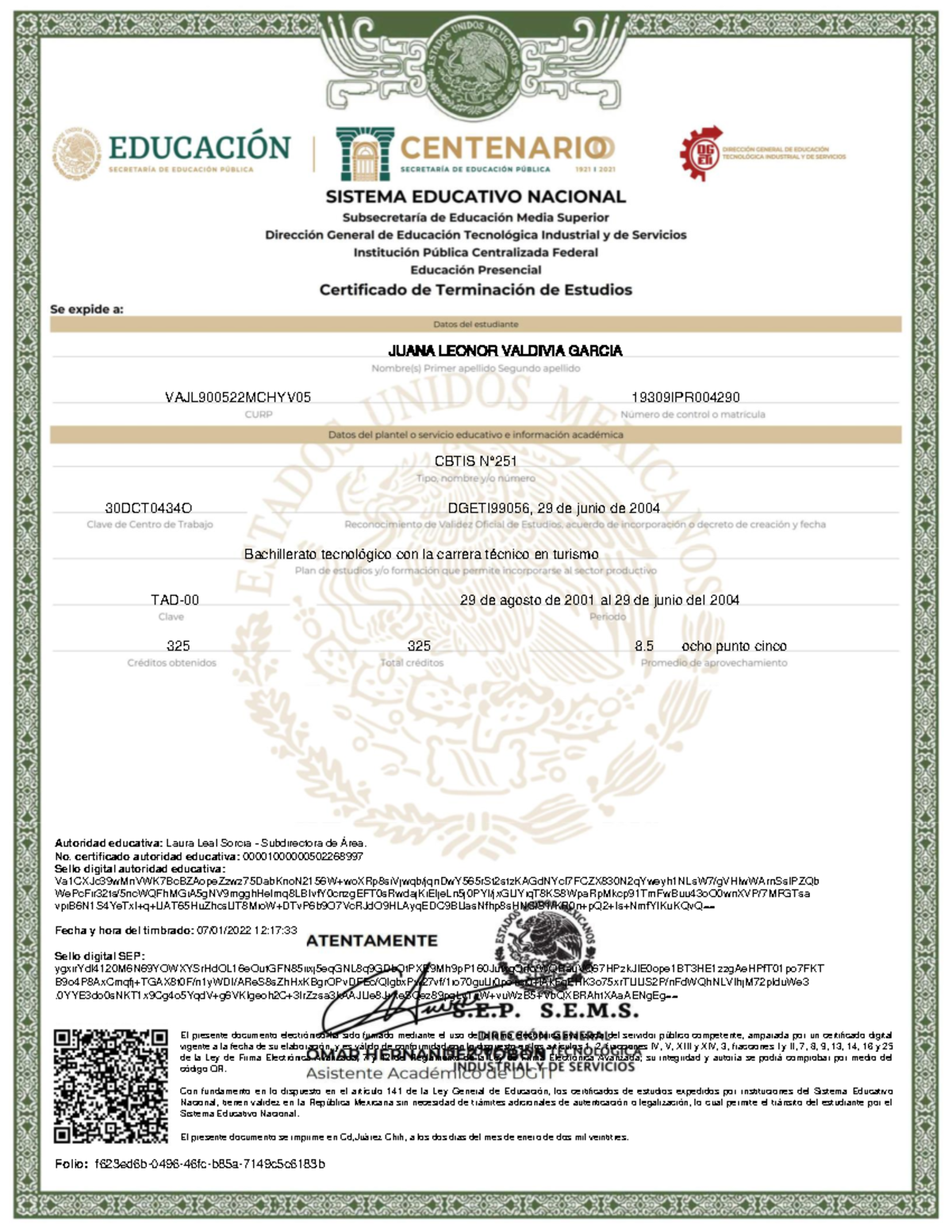 Juana prepa 2020 - ingles - . 19309IPR.. CBTIS N° 251 30DCT0434O ...