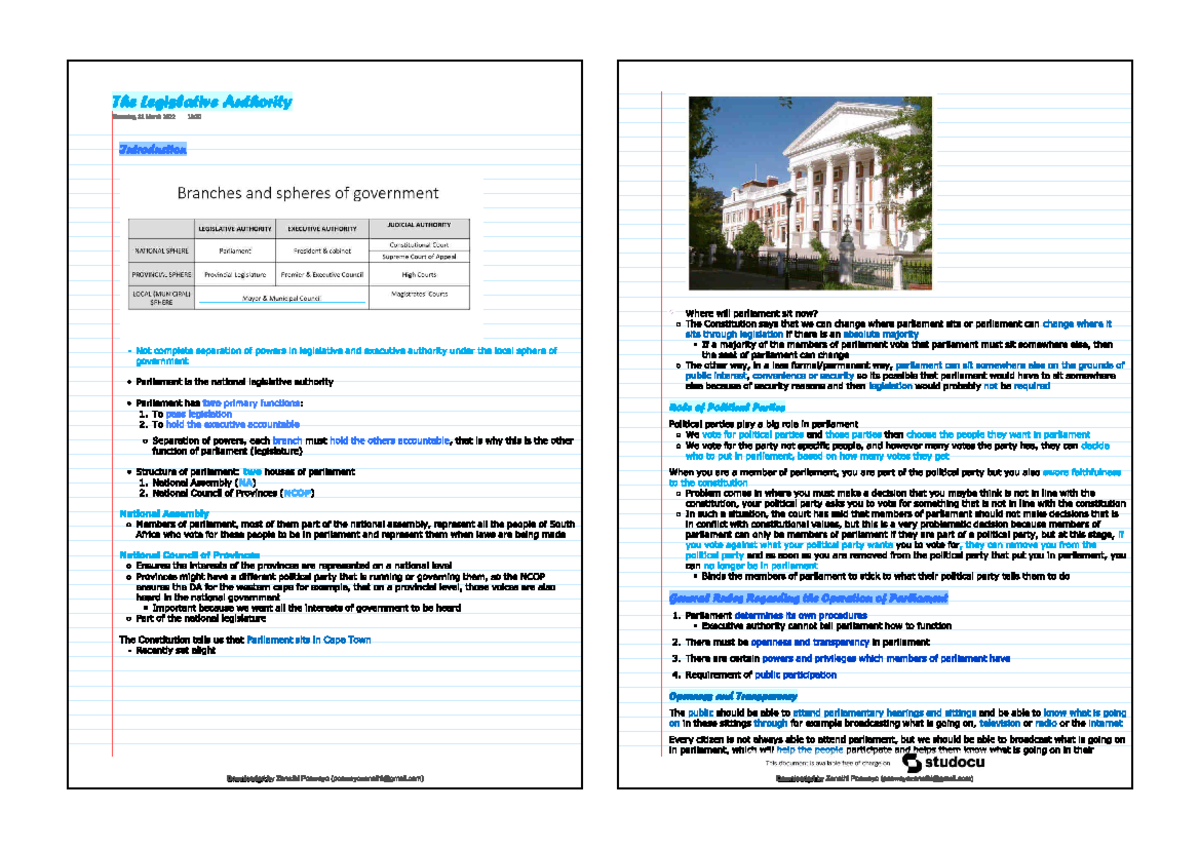Constitutional law notes - convertedI - CON 202 - Studocu