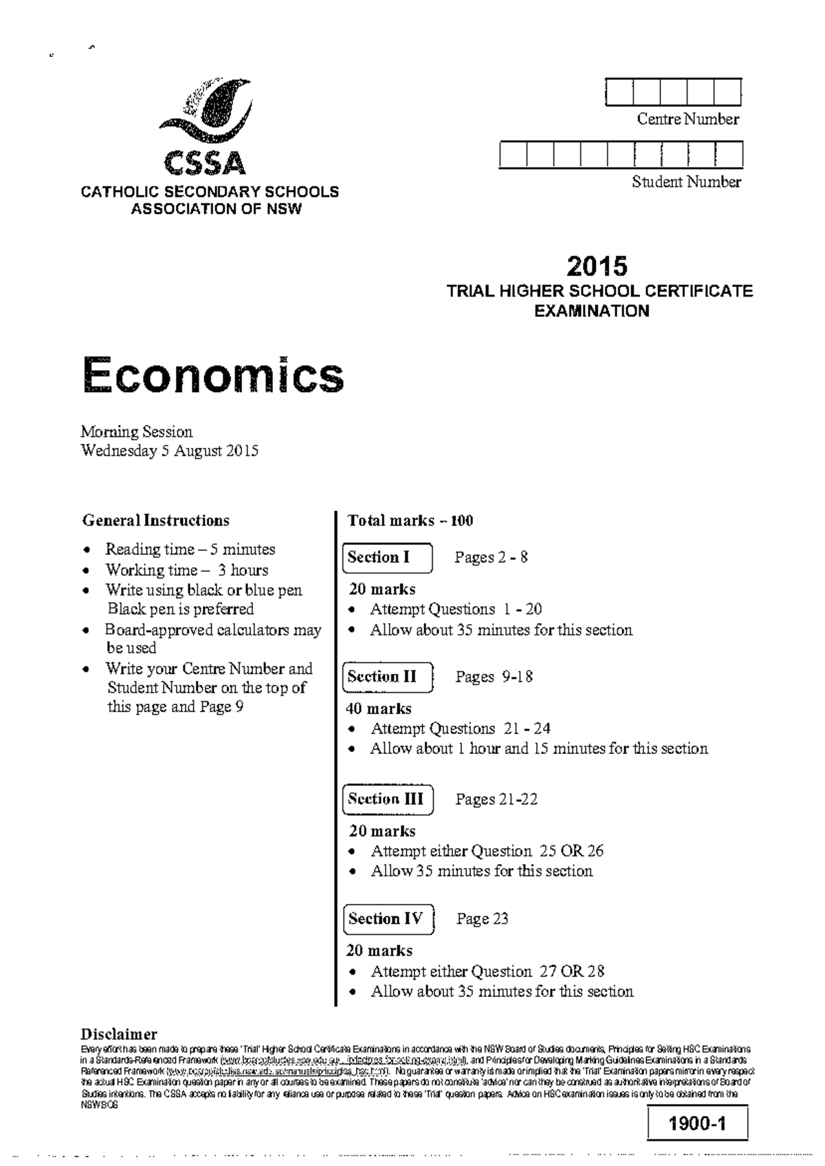 2015 Catholic Economics Trial Questions and Answers - CSSA CATHOLIC ...