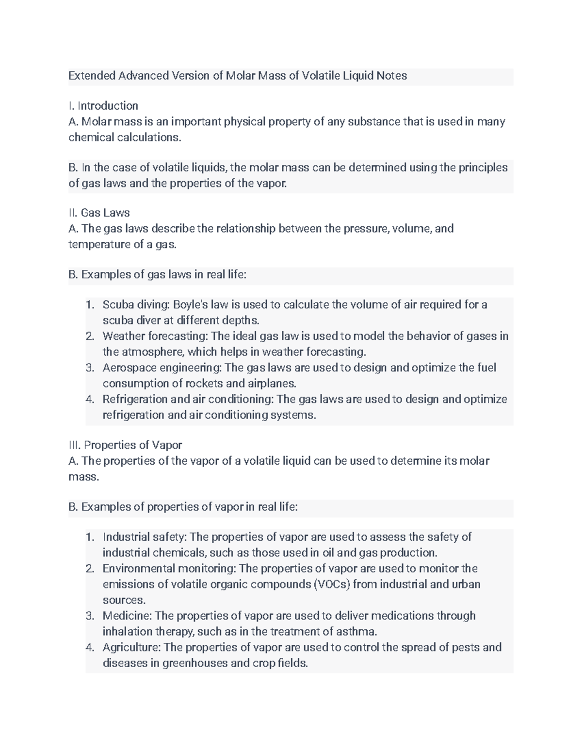Extended Advanced Version of Molar Mass of Volatile Liquid Notes ...