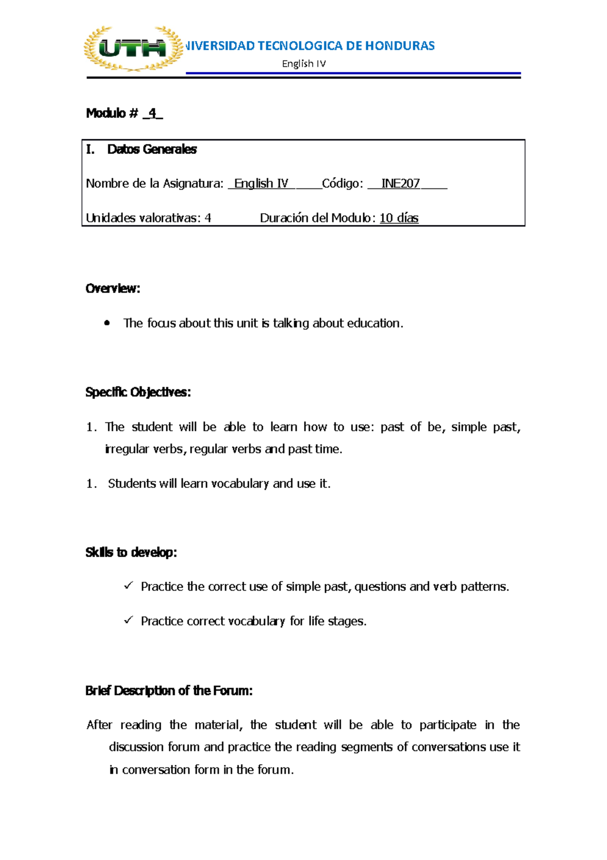 English-IV-Module-4 - Ejercicios de ingles - English IV Modulo # _ 4 ...
