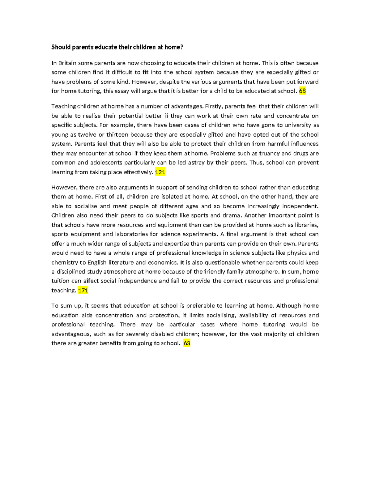 Examples argumentative essays - Should parents educate their children ...