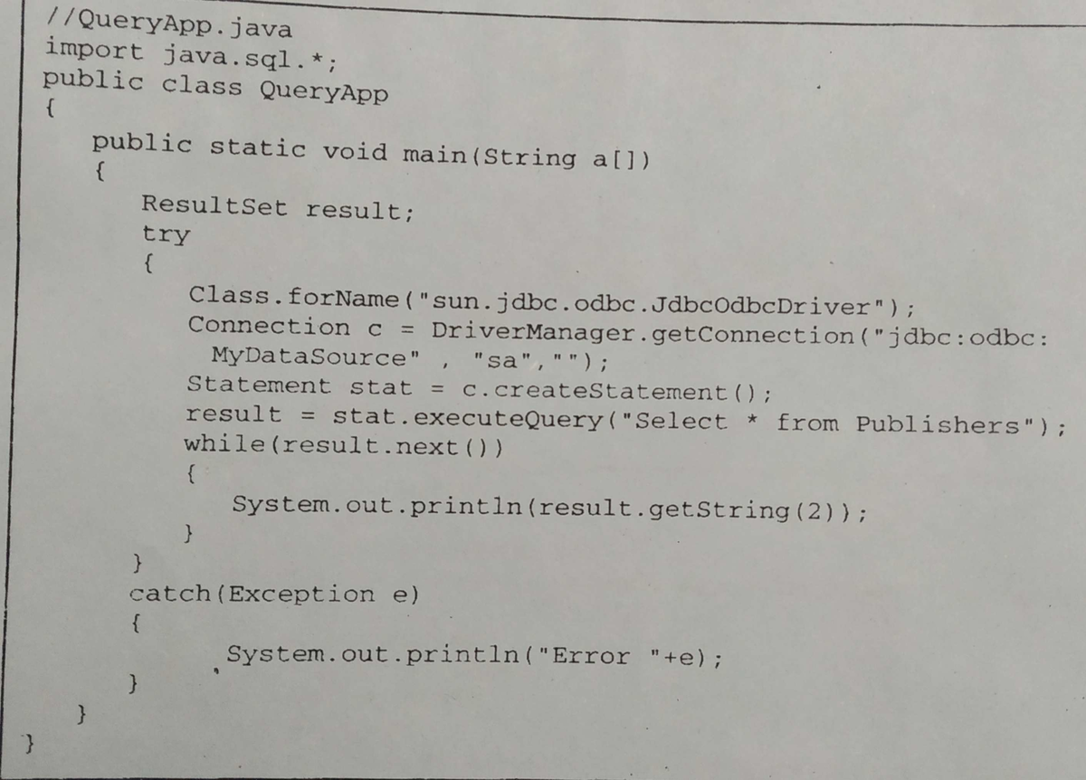 JDBC prog - jp nadda - bachelors of computer application - Studocu