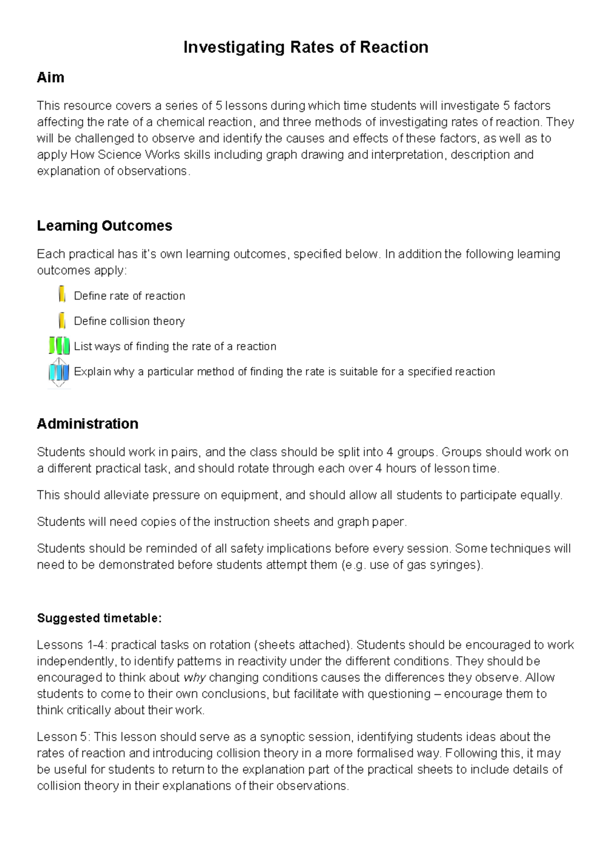 5259-Rates of Reaction - Triple Science Resource - Investigating Rates ...