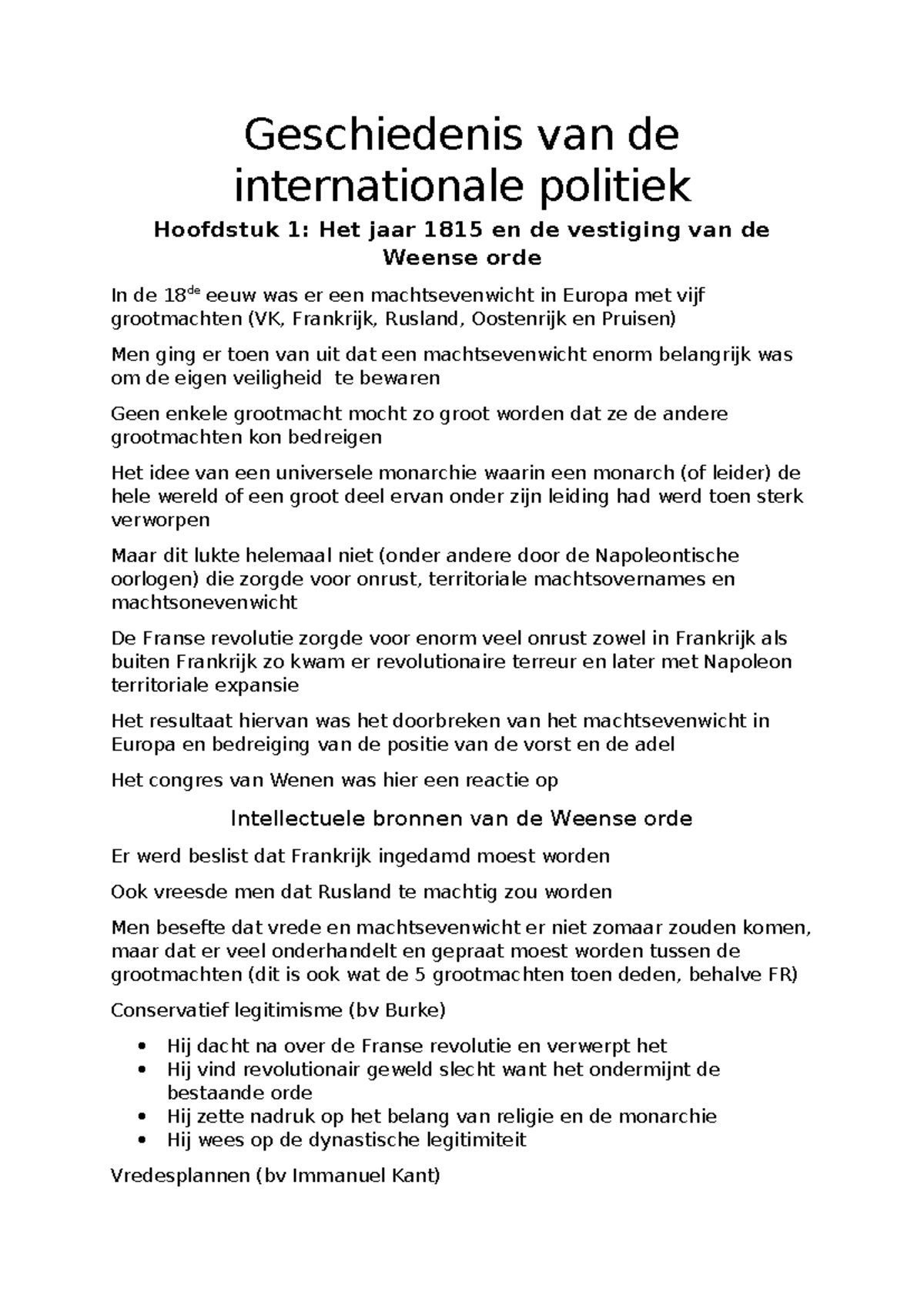 Geschiedenis van de internationale politiek samenvatting - Geschiedenis ...