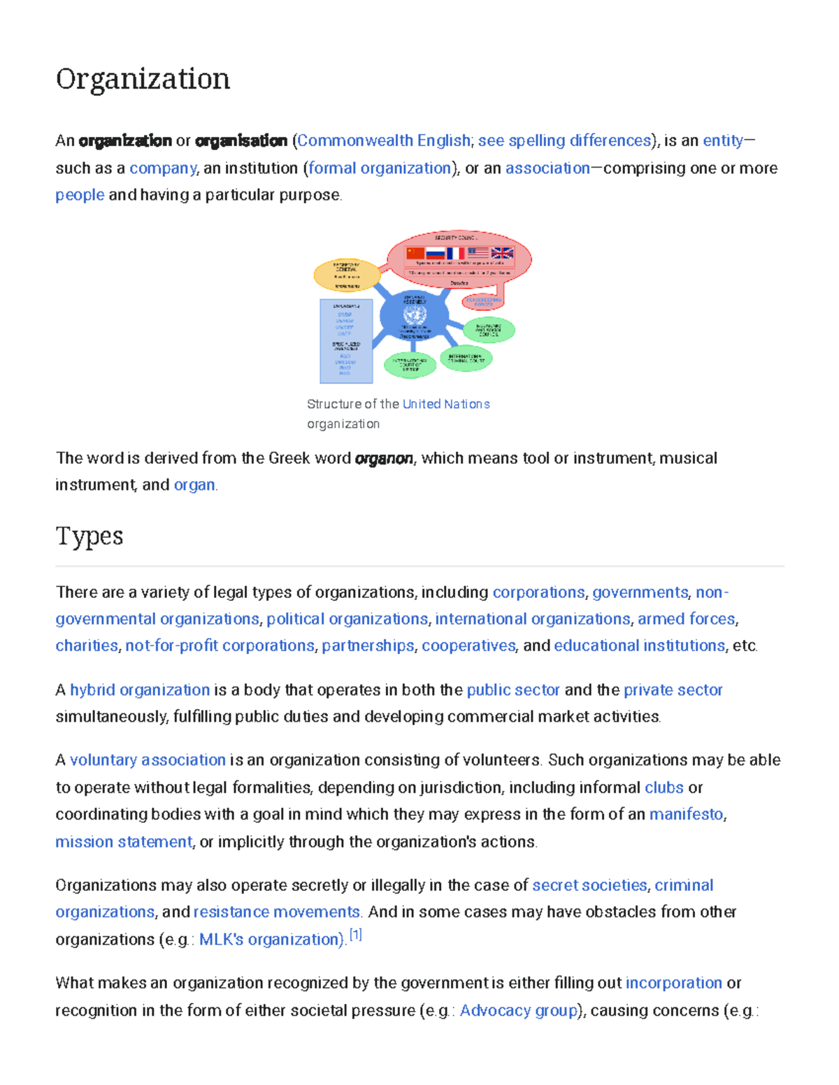 Organization - Wikipedia - Organization An organization or organisation ...