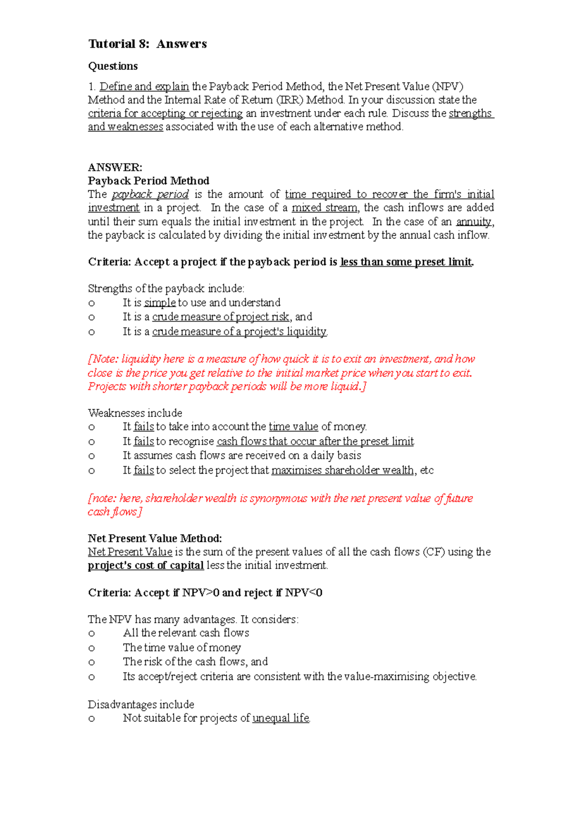 Tutorial-8-sol - note and example - Tutorial 8: Answers Questions ...