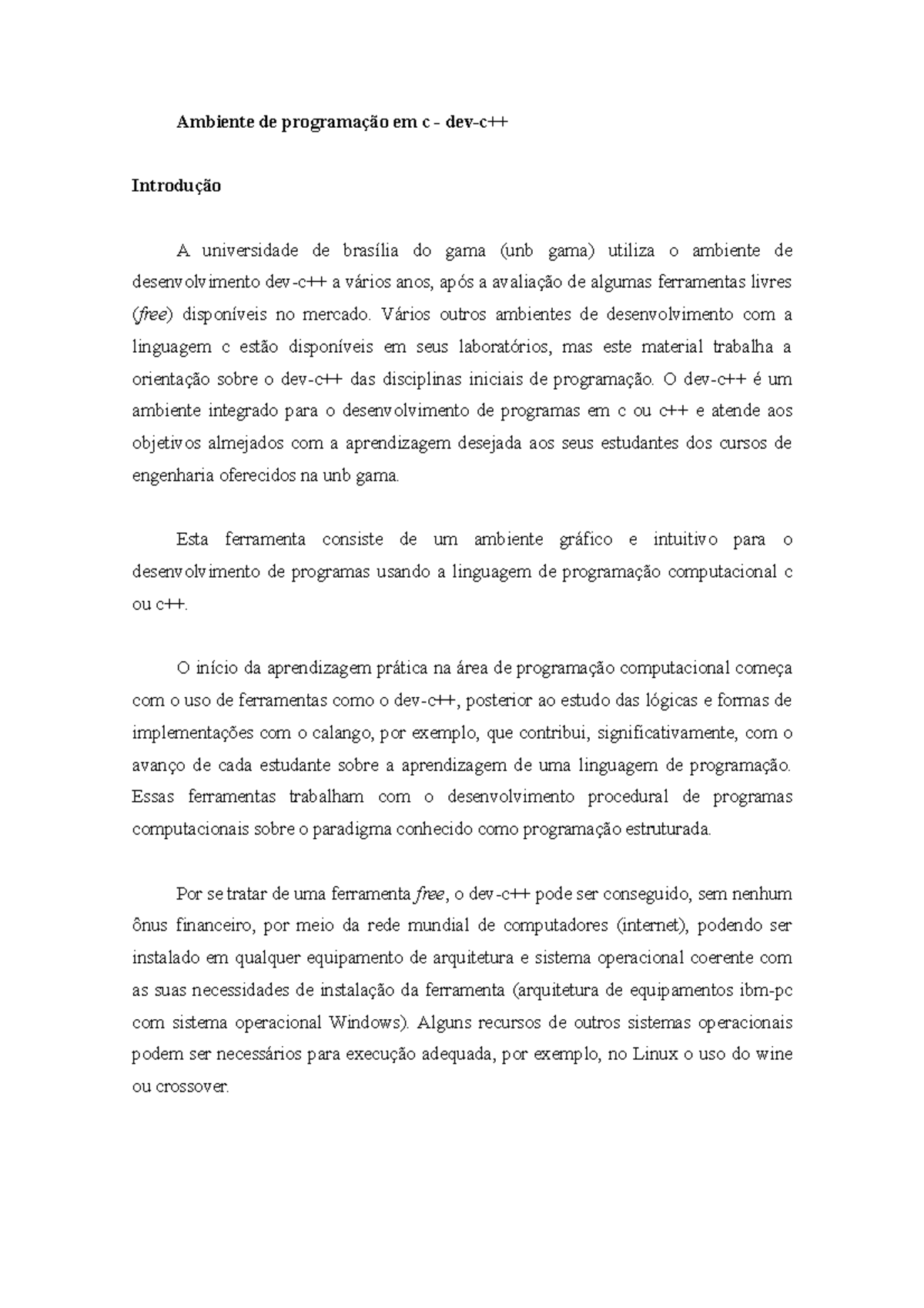 Ambiente DE Programação EM C - Ambiente de programação em c - dev-c++ ...