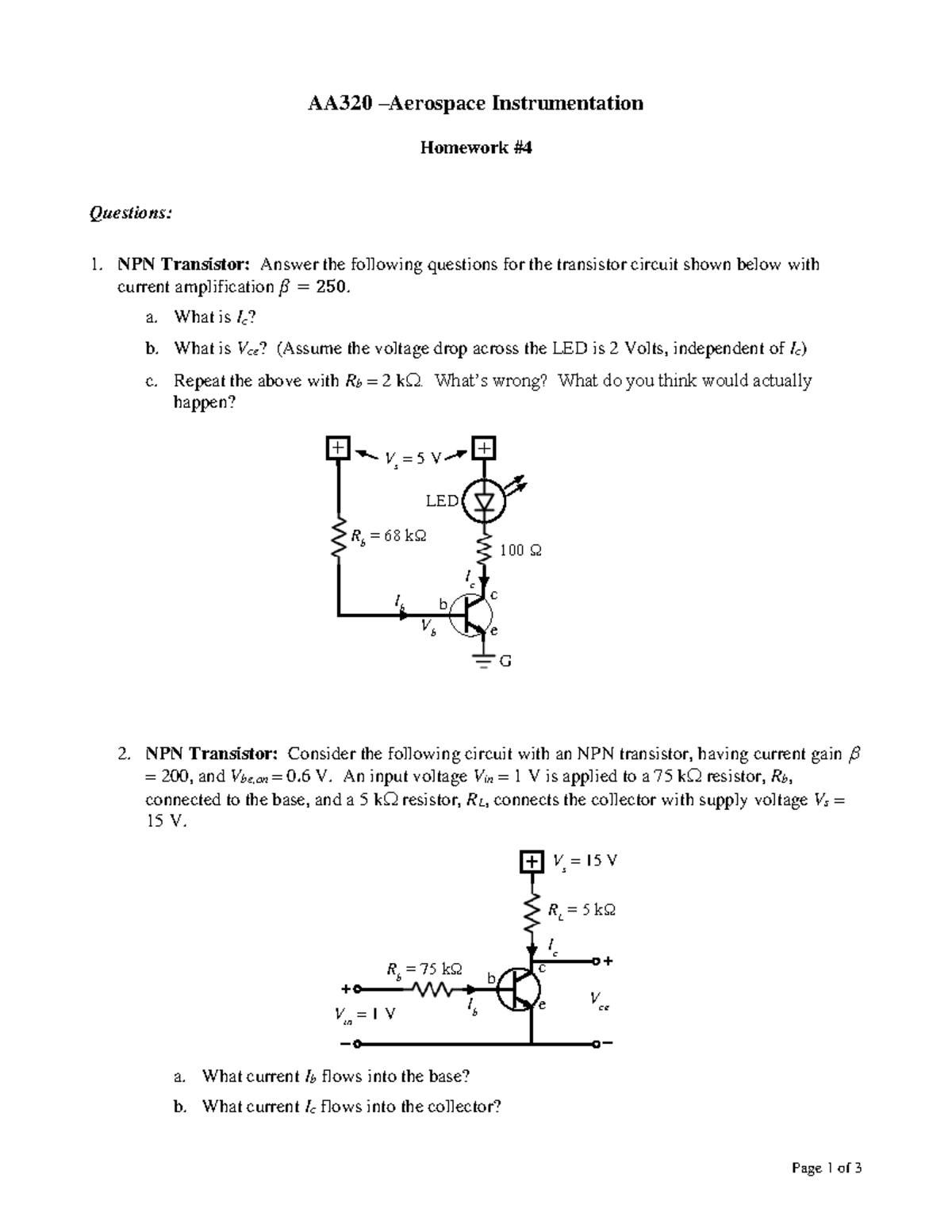 Flight mechanics homework - Page 1 of 3 AA320 –Aerospace ...
