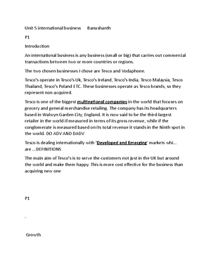 Unit 5 assignment 2 - unit 5 assignmnet 2 this is on tesco and contains ...