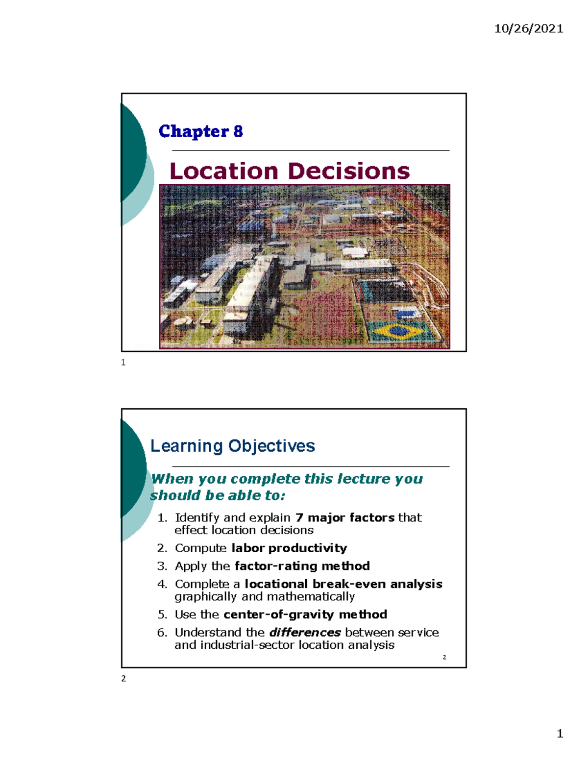 Chapter 8-Location Decisions - Chapter 8 Location Decisions 2006 ...