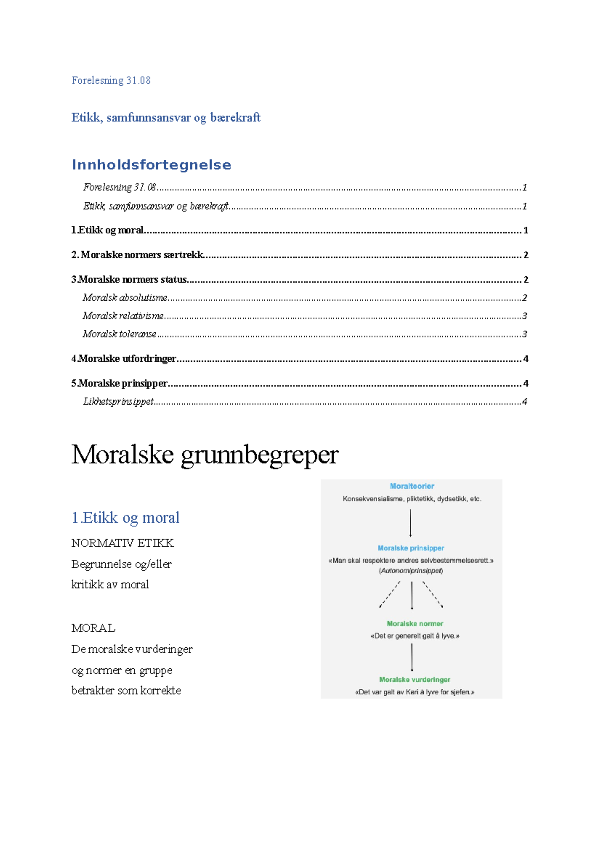 Moralske grunnbegreper 31 - Forelesning 31. Etikk, samfunnsansvar og bærekraft ...
