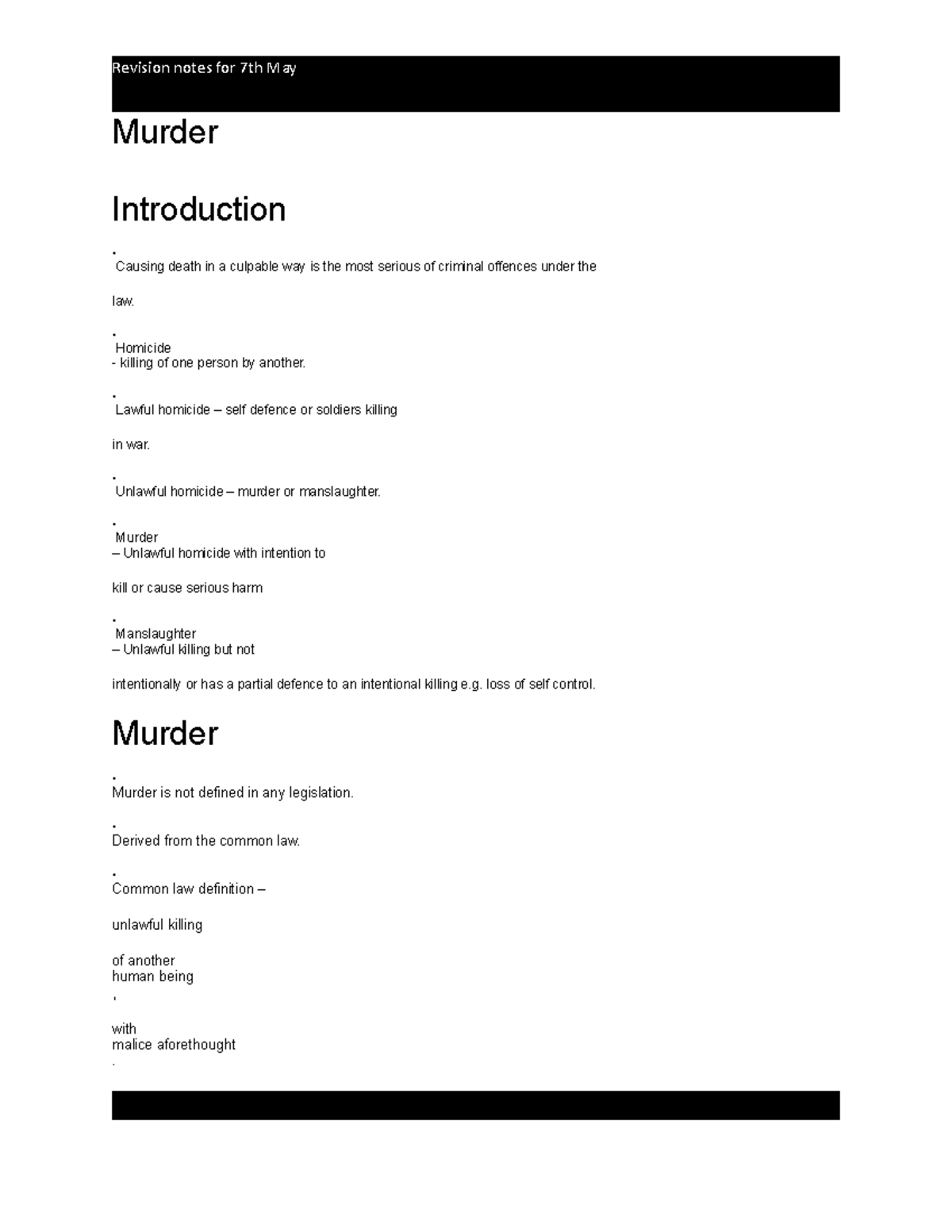 Untitled document (36) - Murder Introduction • Causing death in a ...