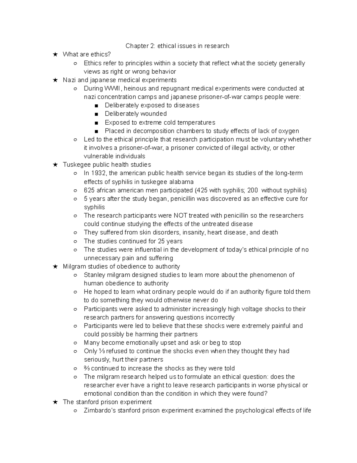 Chapter 2 ethical issues in research - Chapter 2: ethical issues in ...