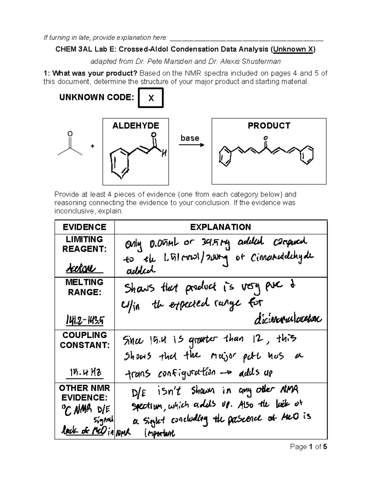Lab E Data Analysis - Page 1 of 5 If turning in late, provide explanation here: - Studocu