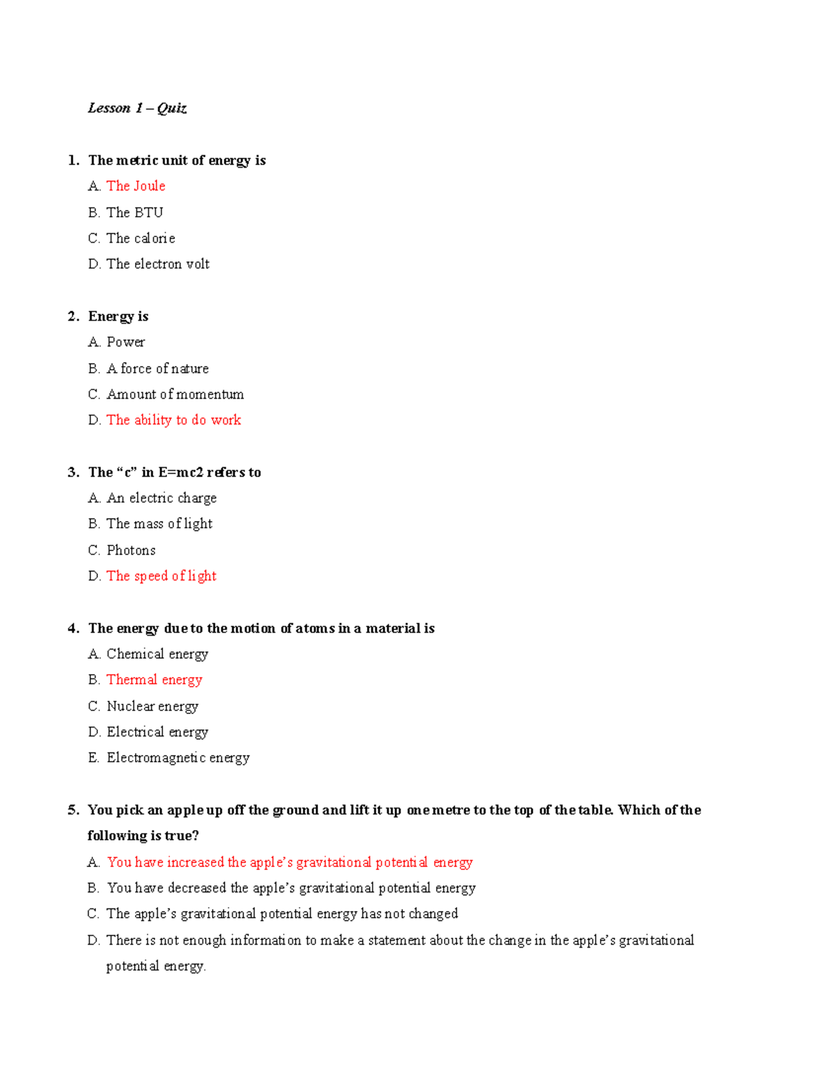 PHYS 273 NOTES INCLUDING test bank - Lesson 1 – Quiz 1. The metric unit ...