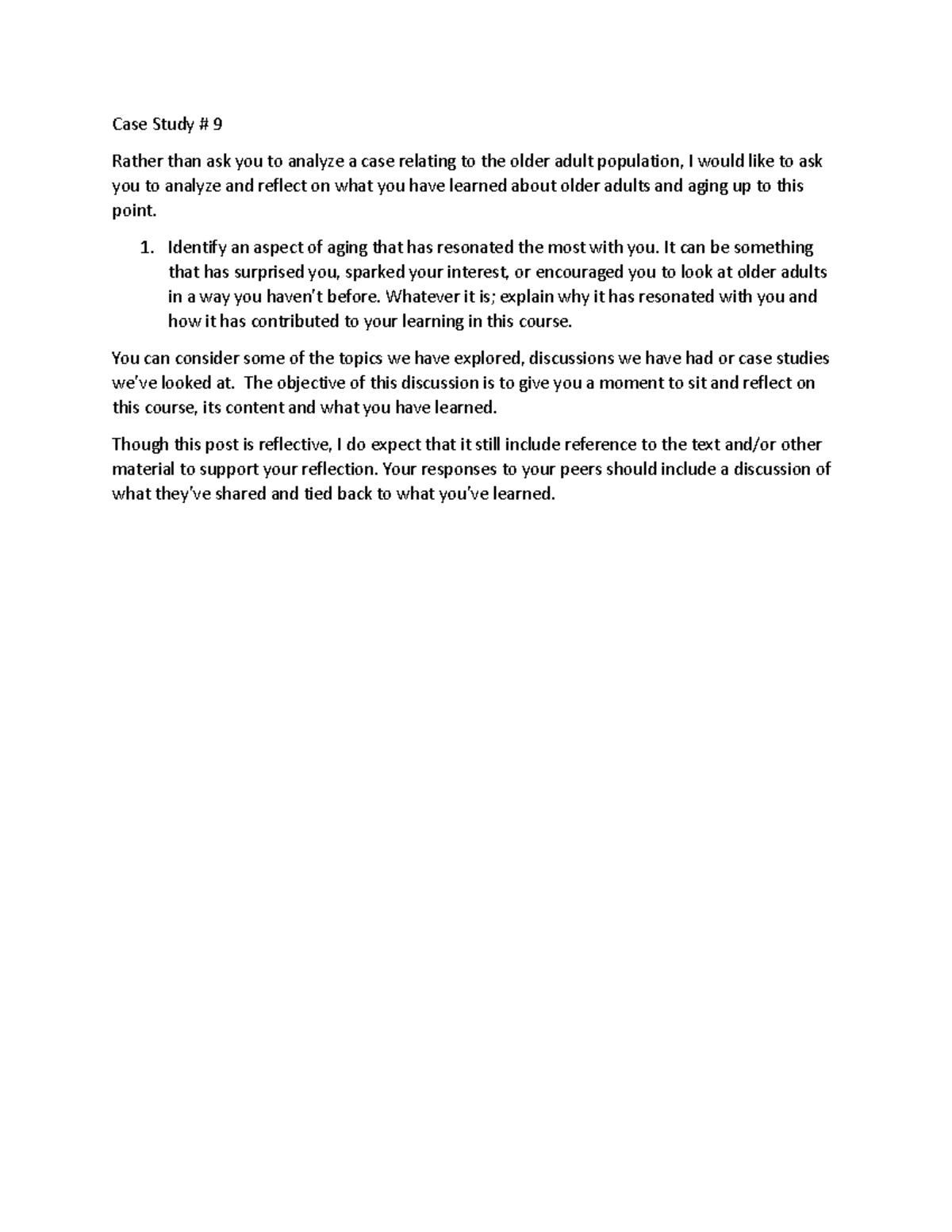 Case study 3 Week 9 Social WORK WITH Older Adults - Case Study # 9 ...