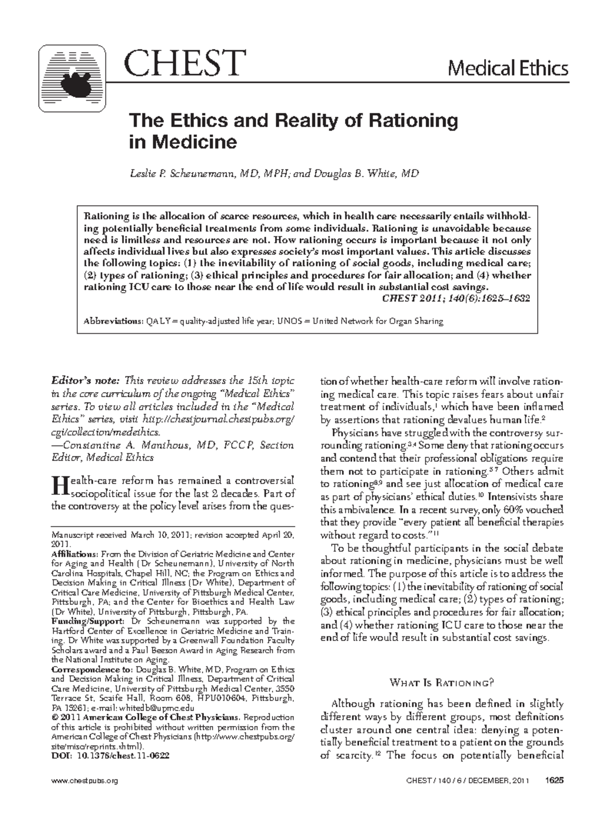 110622 - The Ethics and Reality of Rationing in Medicine - CHEST ...