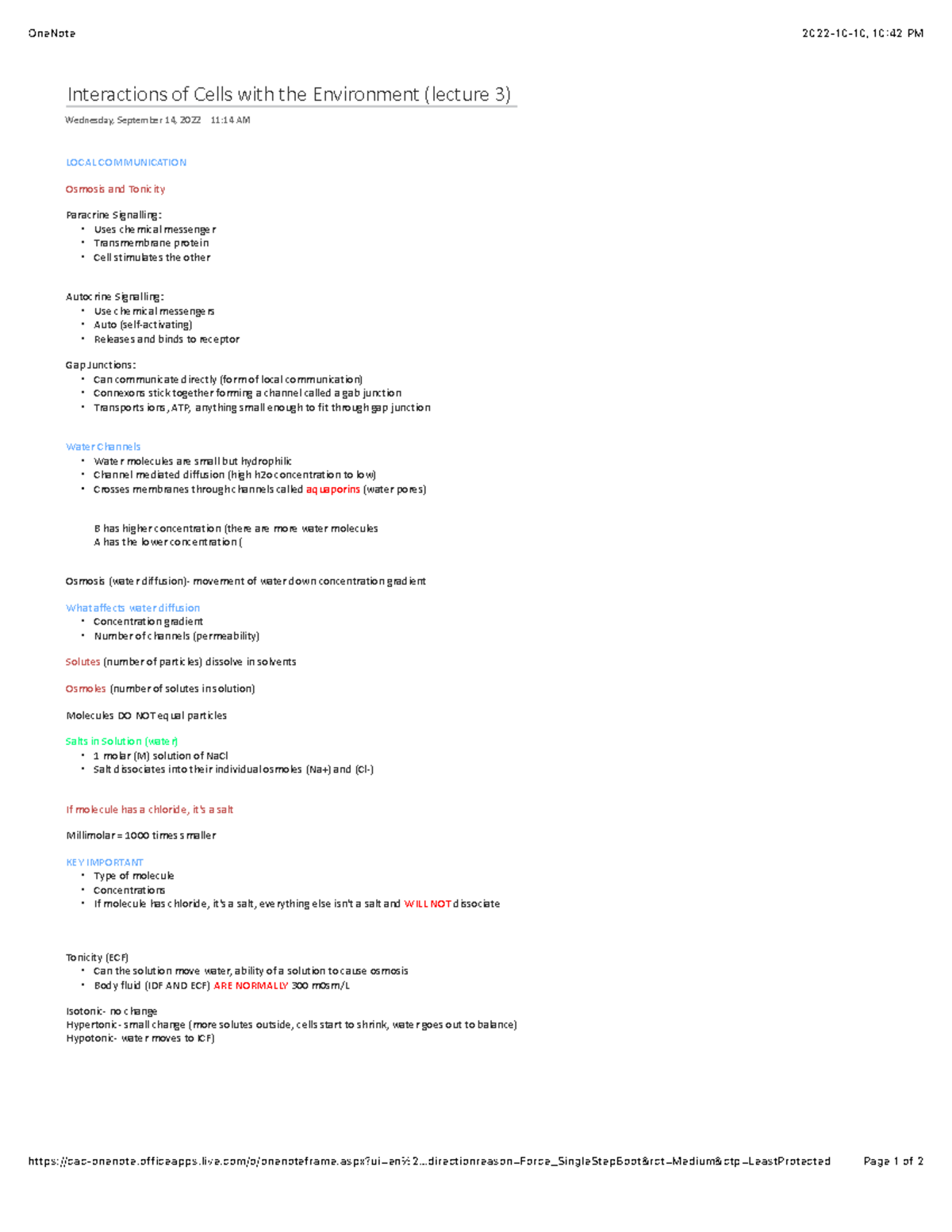 Physiology 2 - summary of key points - OneNote 2022-10-10, 10:42 PM ...