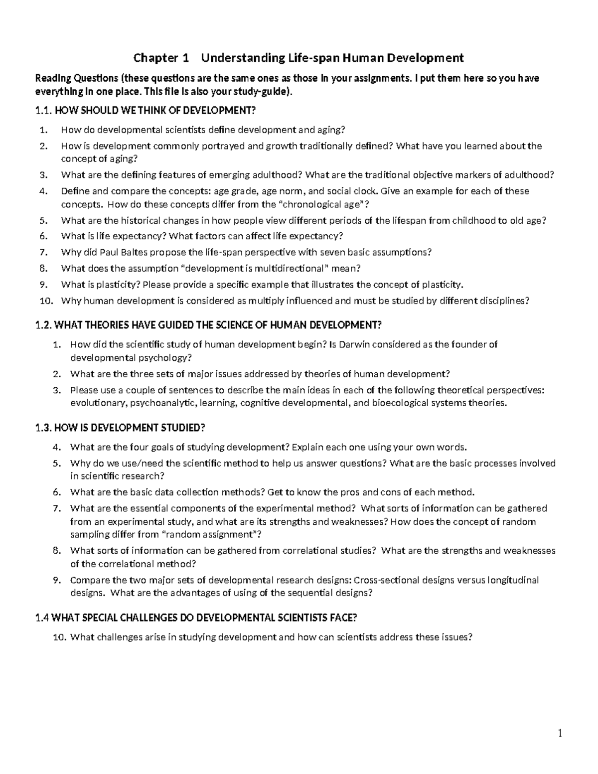 364-CH1-W24 - notes - Chapter 1 Understanding Life-span Human ...