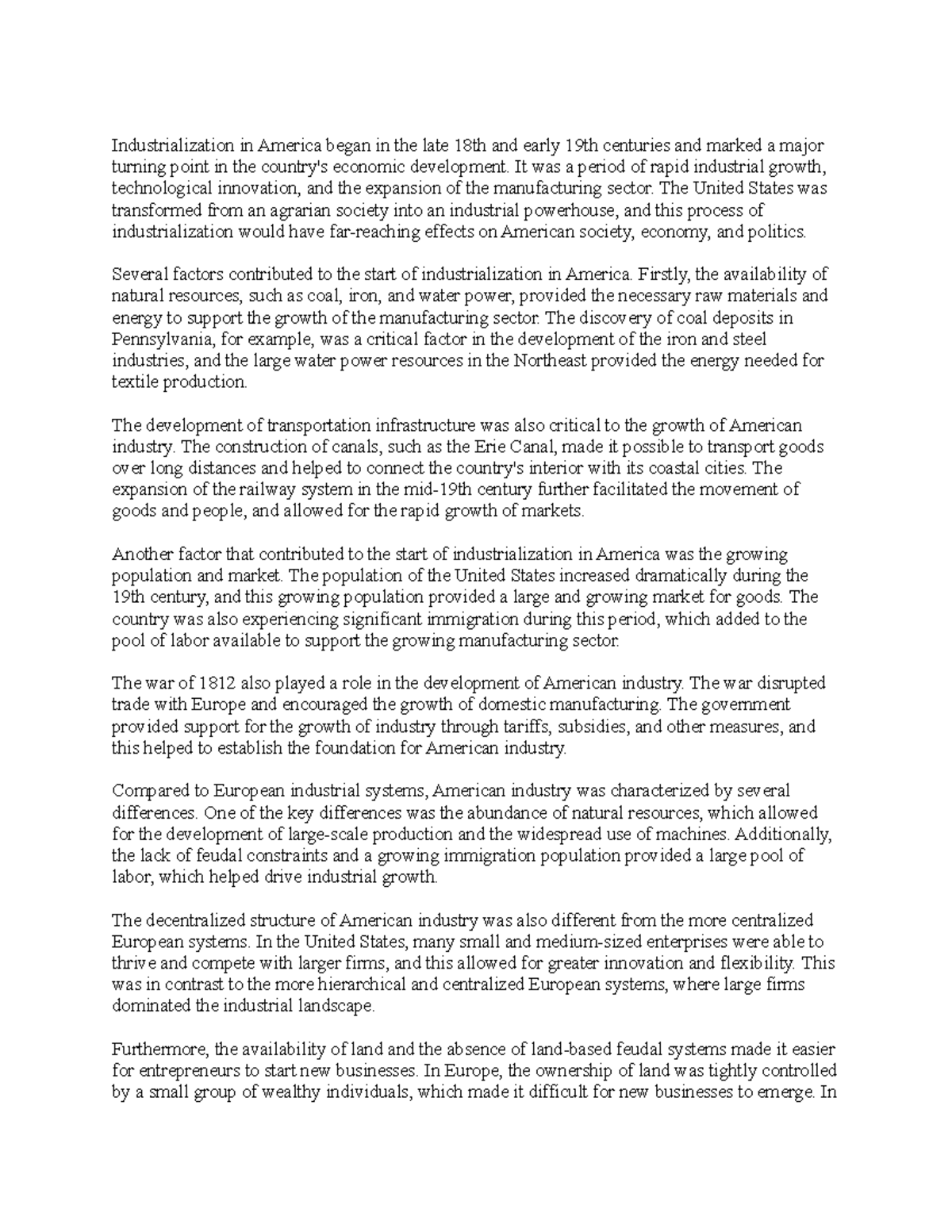 Industrialization in America - It was a period of rapid industrial ...