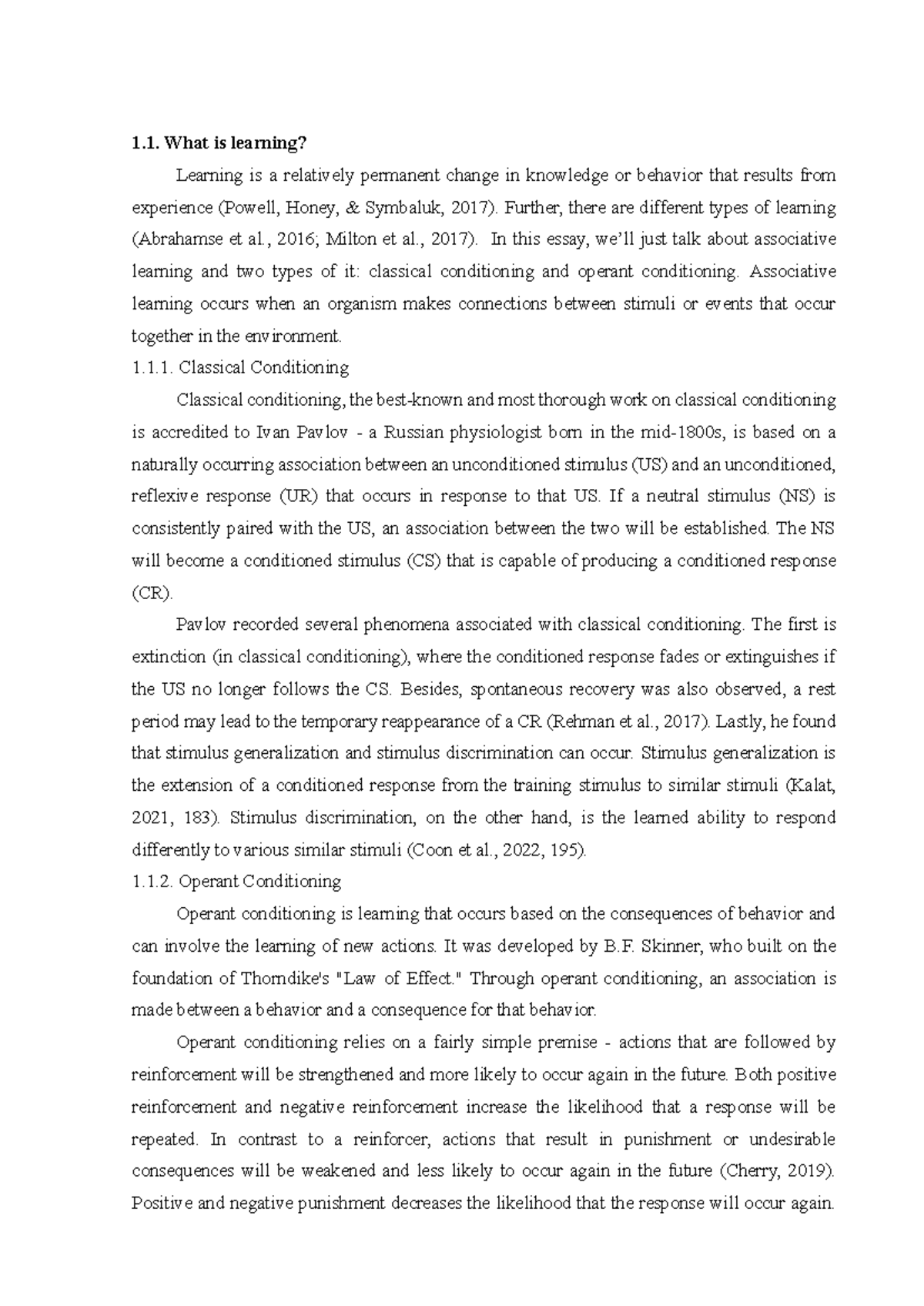 Introduction of Psychology - Chapter 6 - Learning - What is learning ...