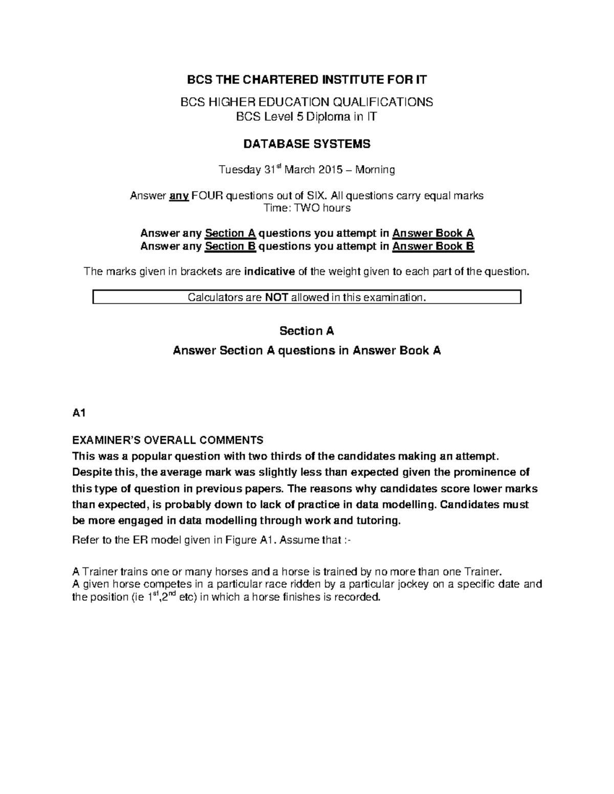 BCS THE Chartered Institute FOR IT BCS Higher Education Qualifications ...