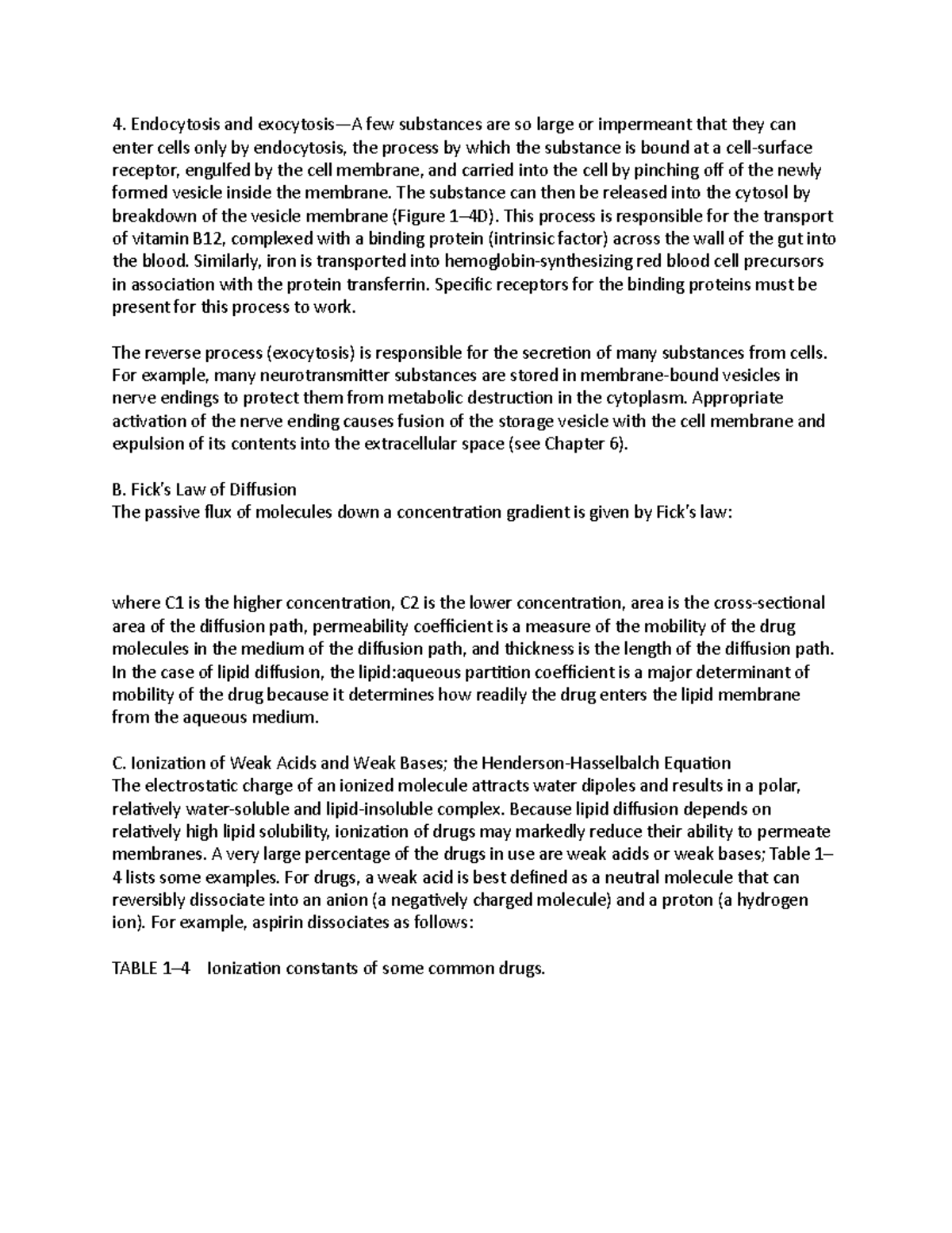 Aqueous diffusion - Endocytosis and exocytosis—A few substances are so ...