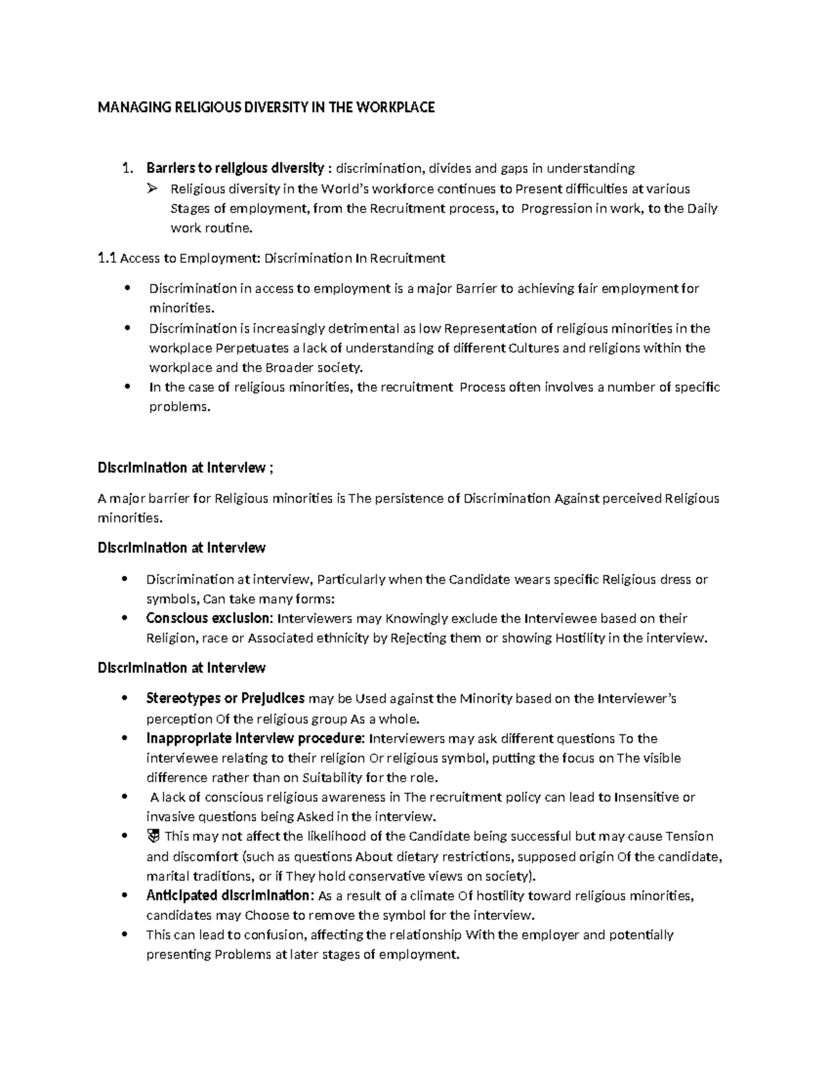 MDPH-REV - MANAGING RELIGIOUS DIVERSITY IN THE WORKPLACE Barriers to ...