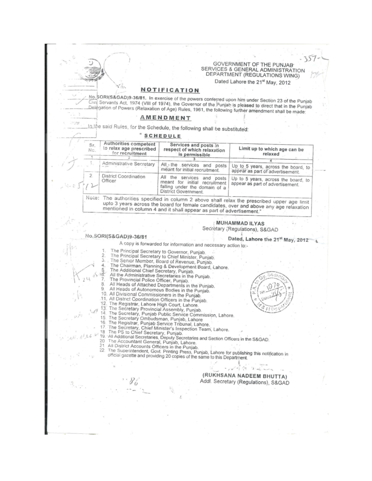 Notification for age relexation 2012 - Age details - Studocu